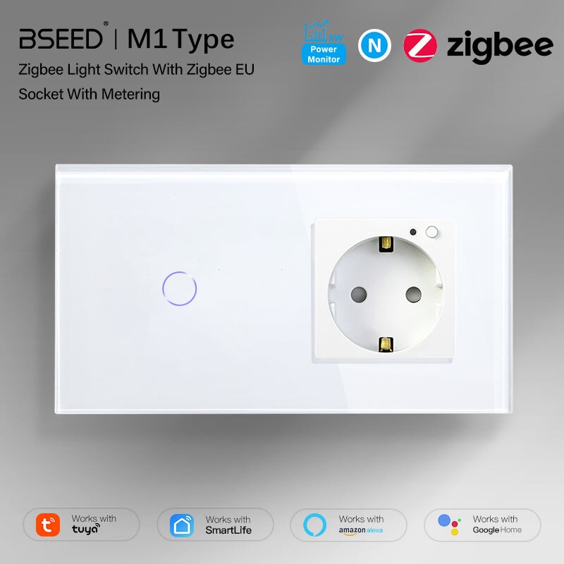 Bseed Zigbee Light Switch 1/2/3 Way With Zigbee Socket with Metering – Bseedswitch