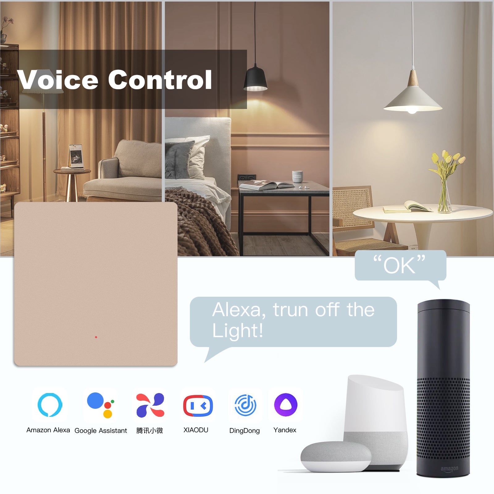 BSEED Zigbee Automatic Rebound Smart Wall Light Switches Neutral ...