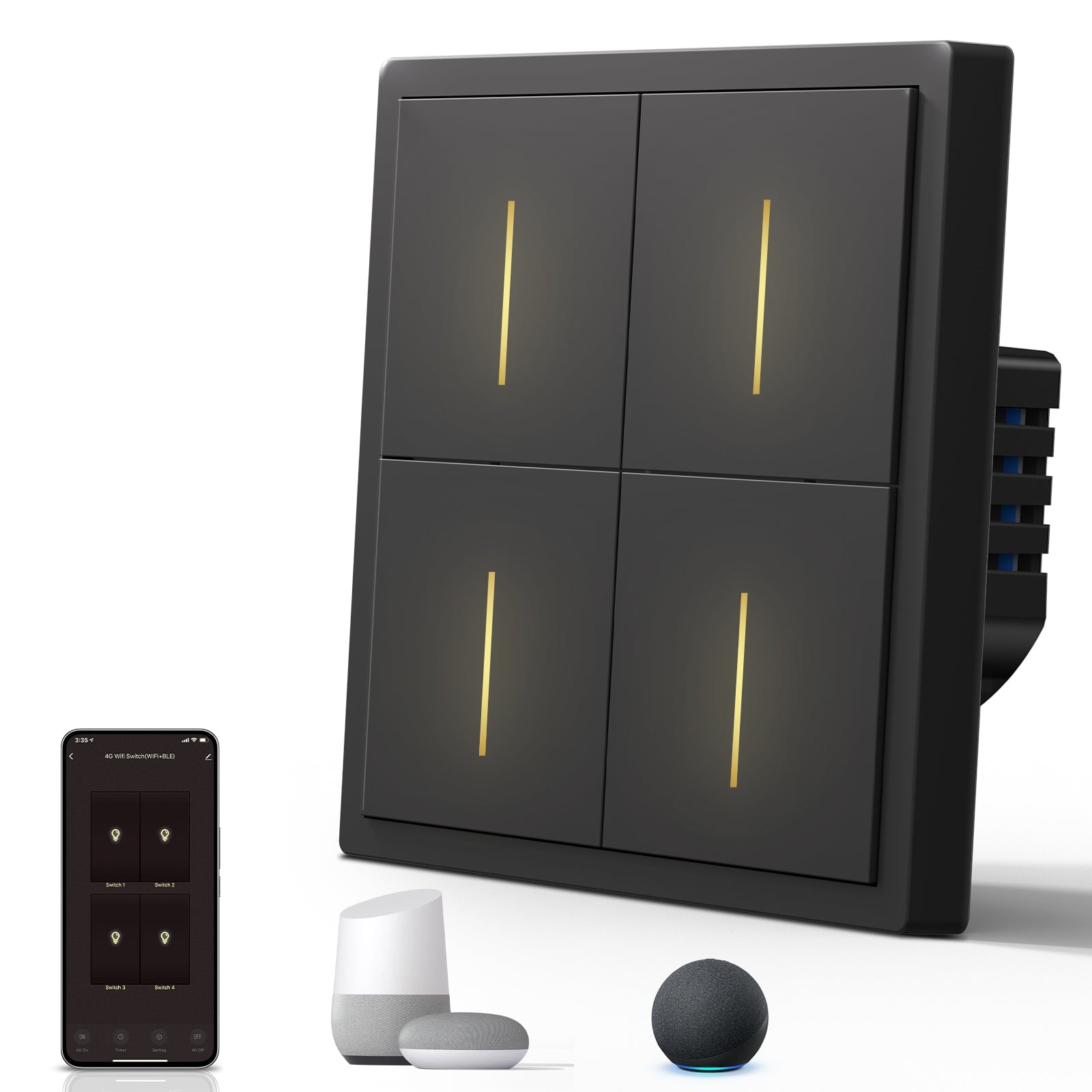 BSEED Scale Series Smart Zigbee Light Switch 4 Gang (With Neutral)