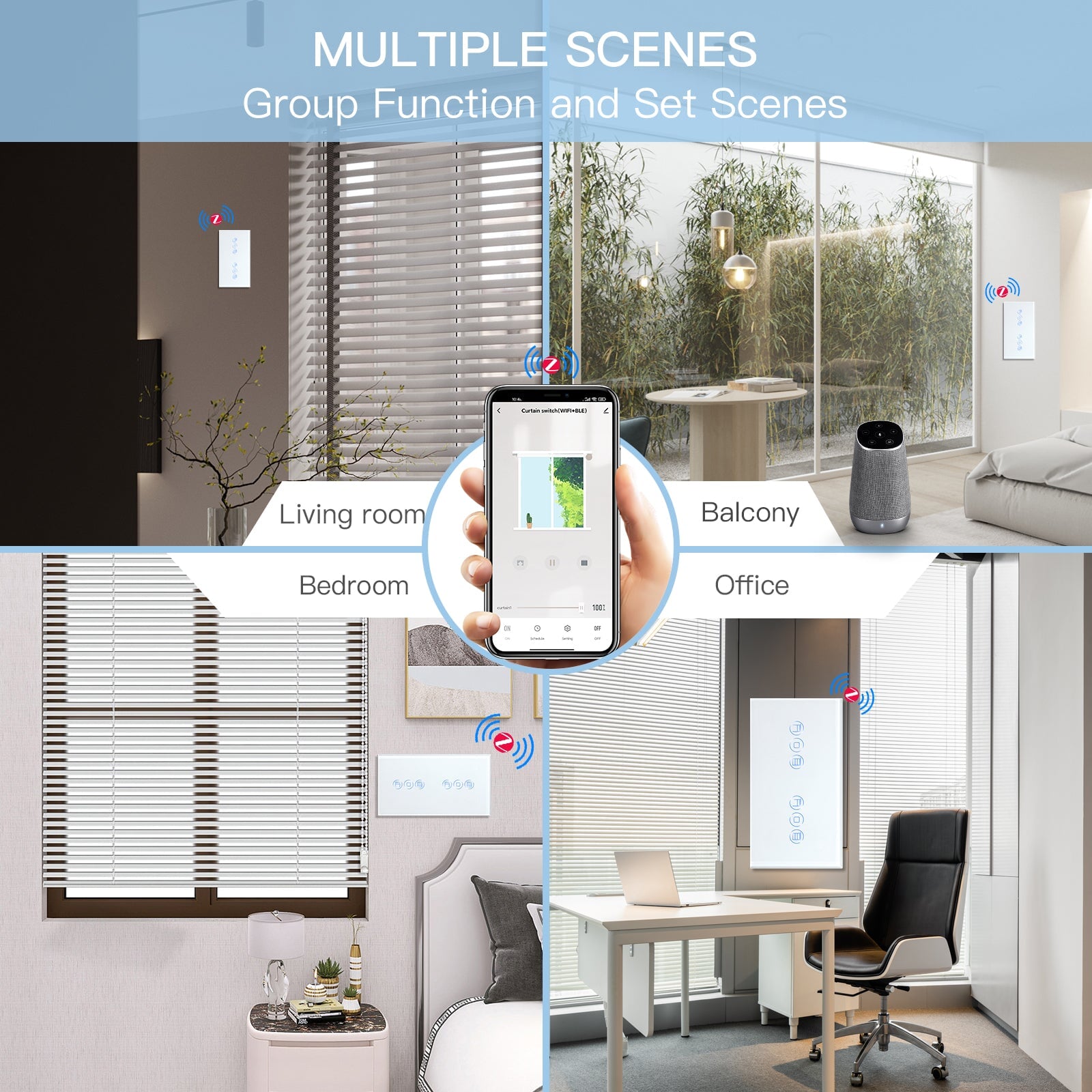 BSEED Zigbee doubel Shutter Switch Smart Wall Touch Switch – Bseedswitch