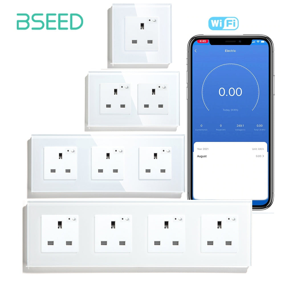 BSEED Smart WiFi UK Standards Wall Sockets with Metering – Bseedswitch