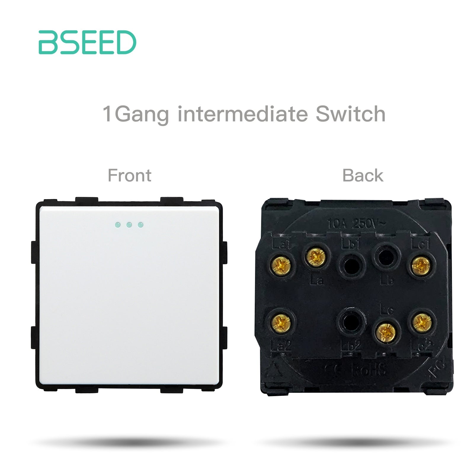 Bseed Button Light Switch 1/2/3 Gang 1/2 Way Mechanical Switches Cross ...