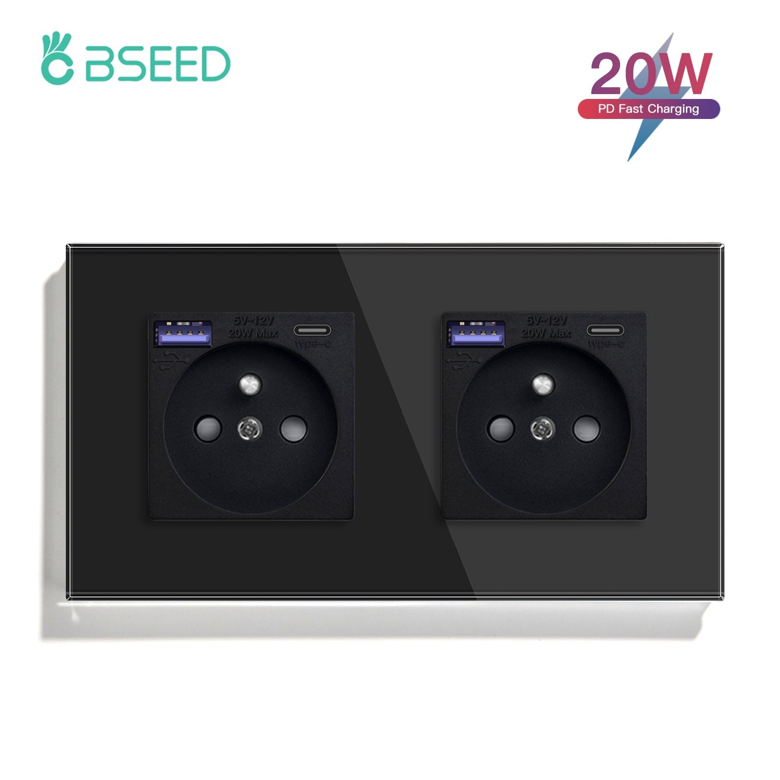 BSEED FR sockets with 20W PD Fast Charge Type-C Interface Outlet Wall ...