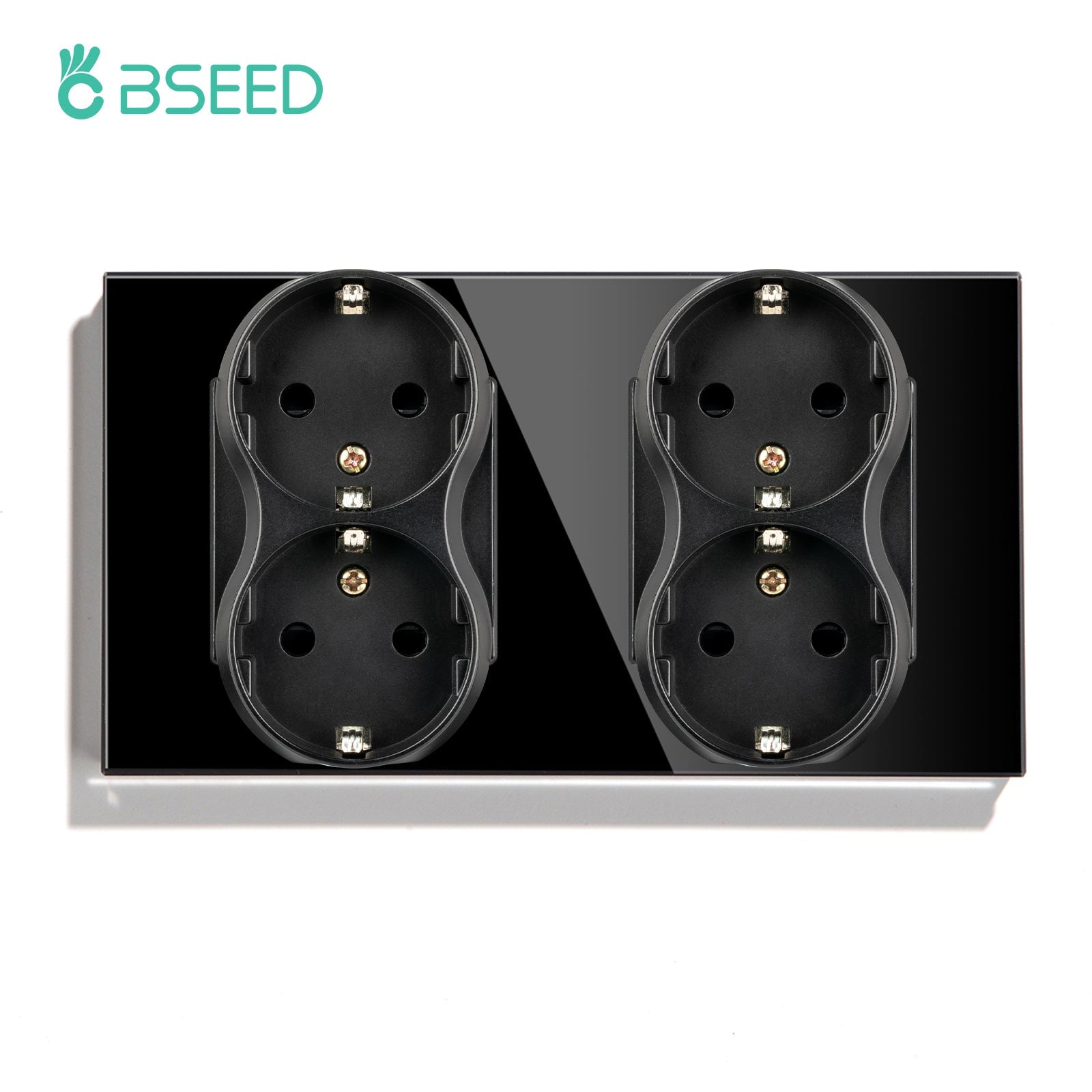 BSEED EU Double Sockets Power Wall Outlet Home Wall Power Sockets Glas ...