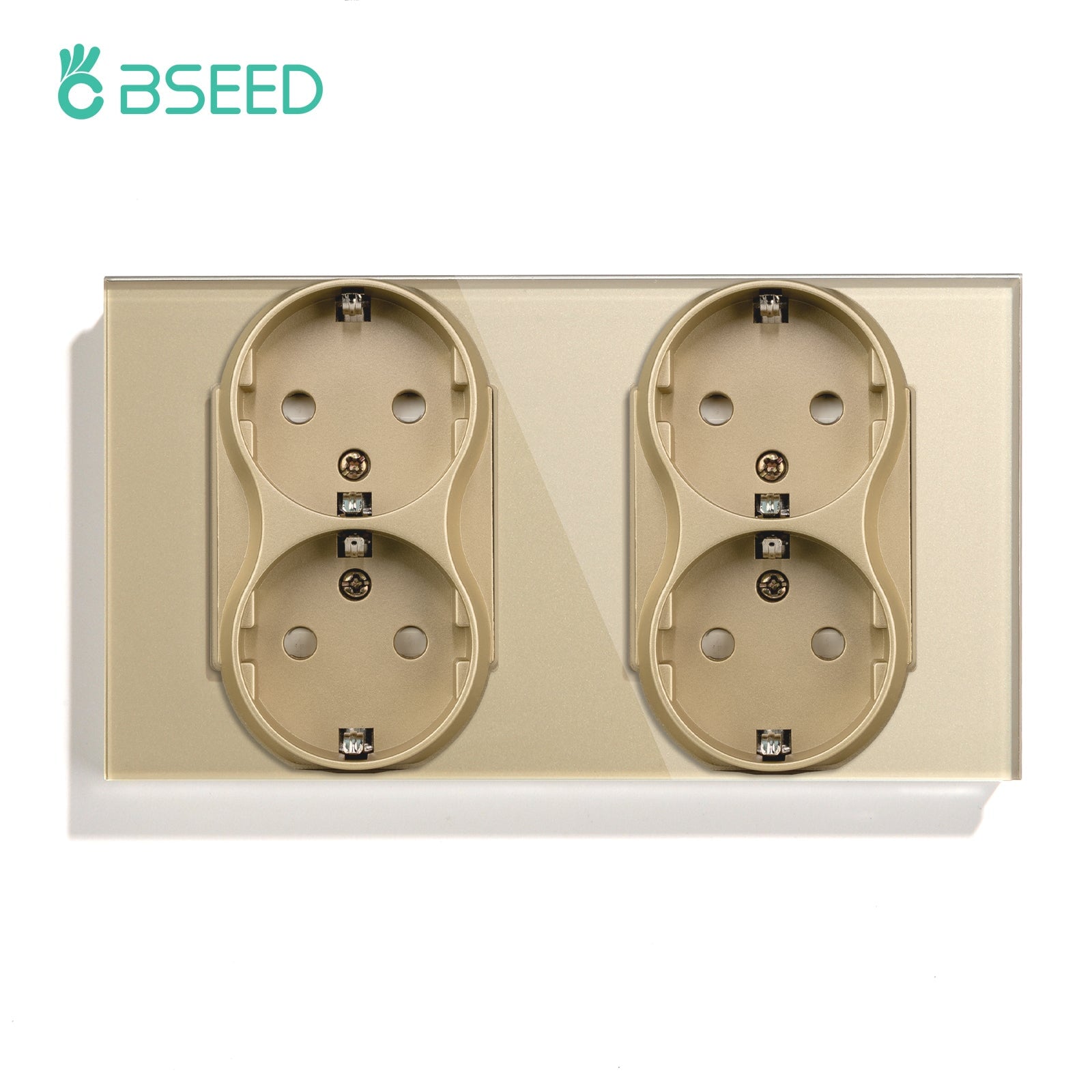 BSEED EU Double Sockets Power Wall Outlet Home Wall Power Sockets Glas ...