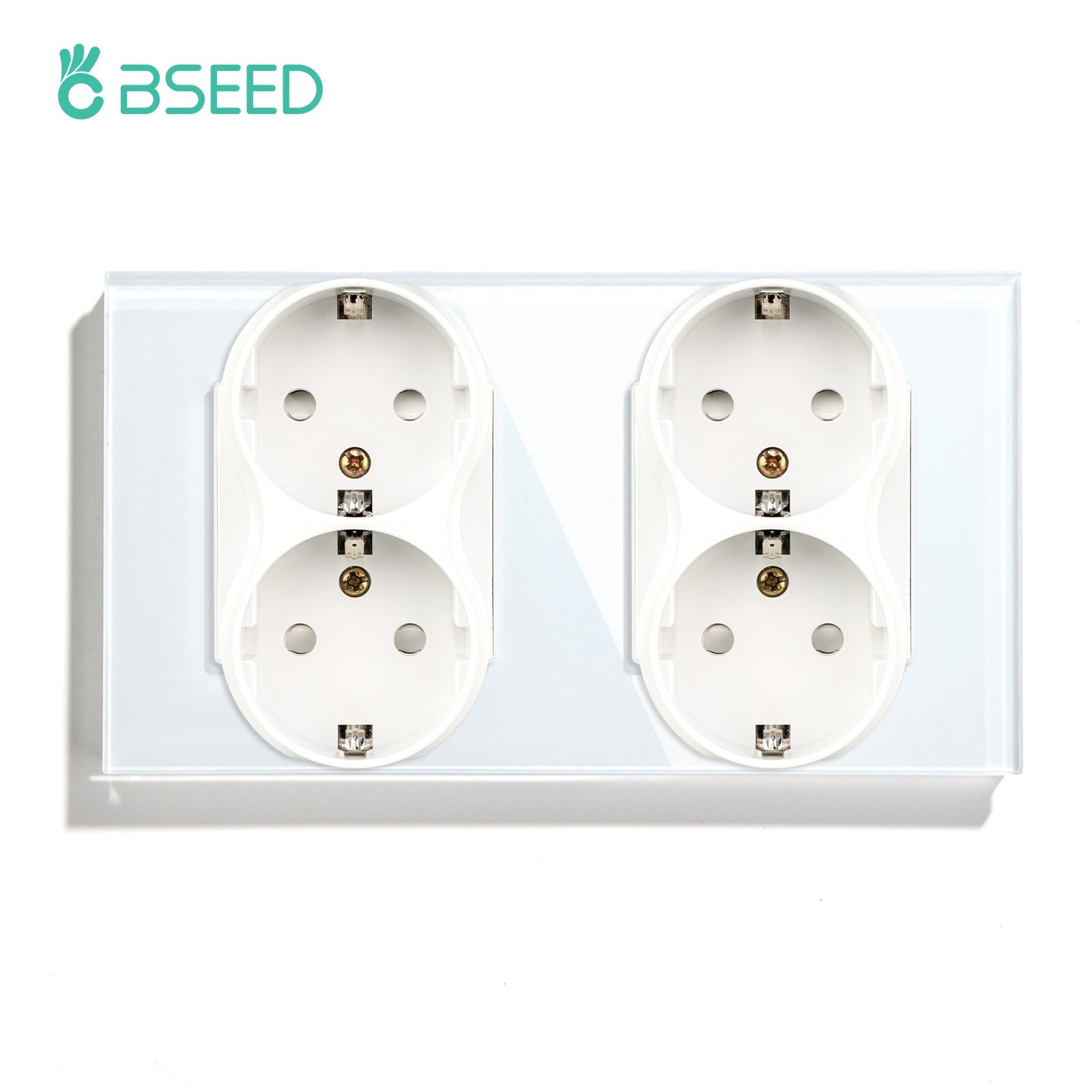 BSEED EU Double Sockets Power Wall Outlet Home Wall Power Sockets Glas ...