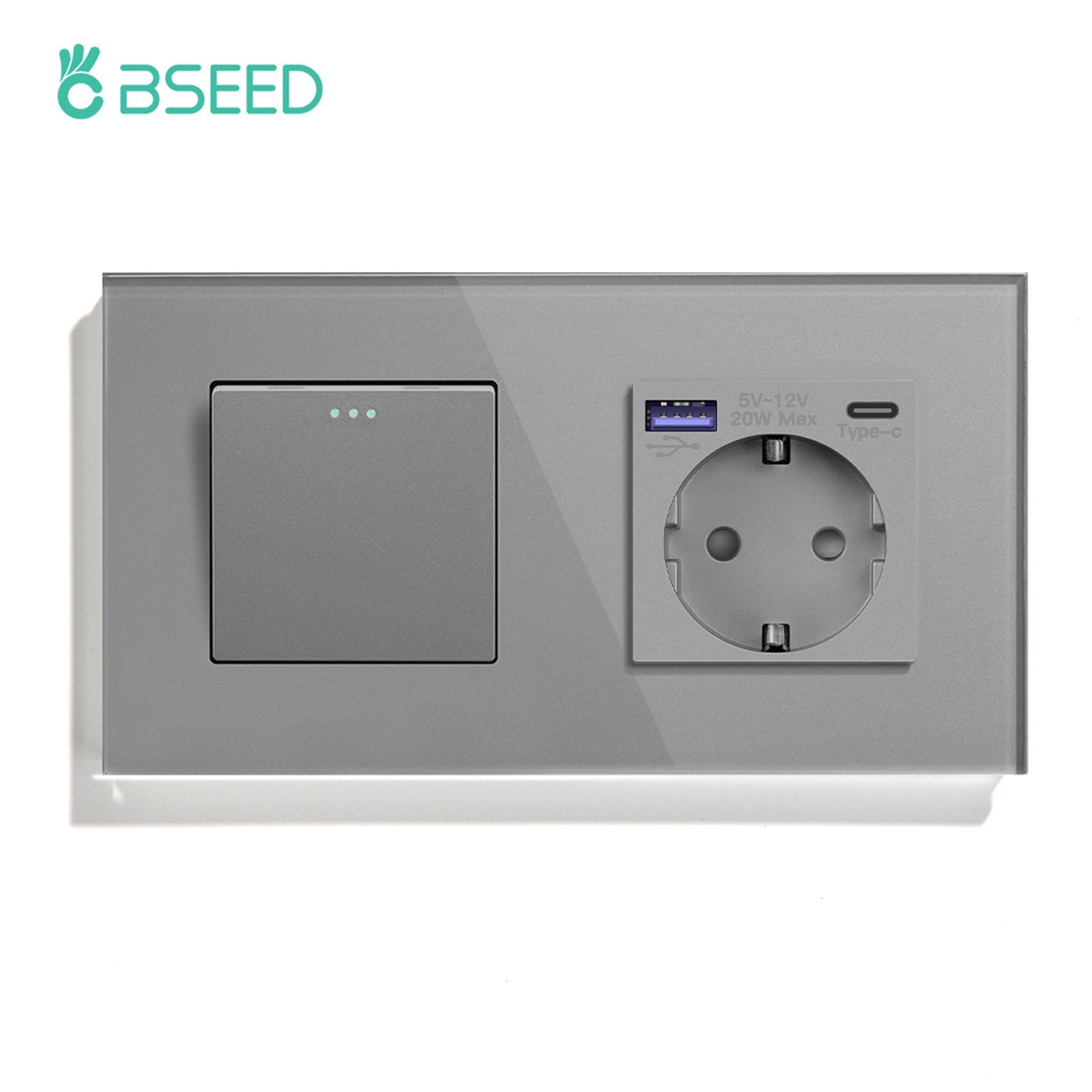 BSEED Mechanical 1/2/3 Gang 1/2Way Touch Light Switch With Normal Eu S ...