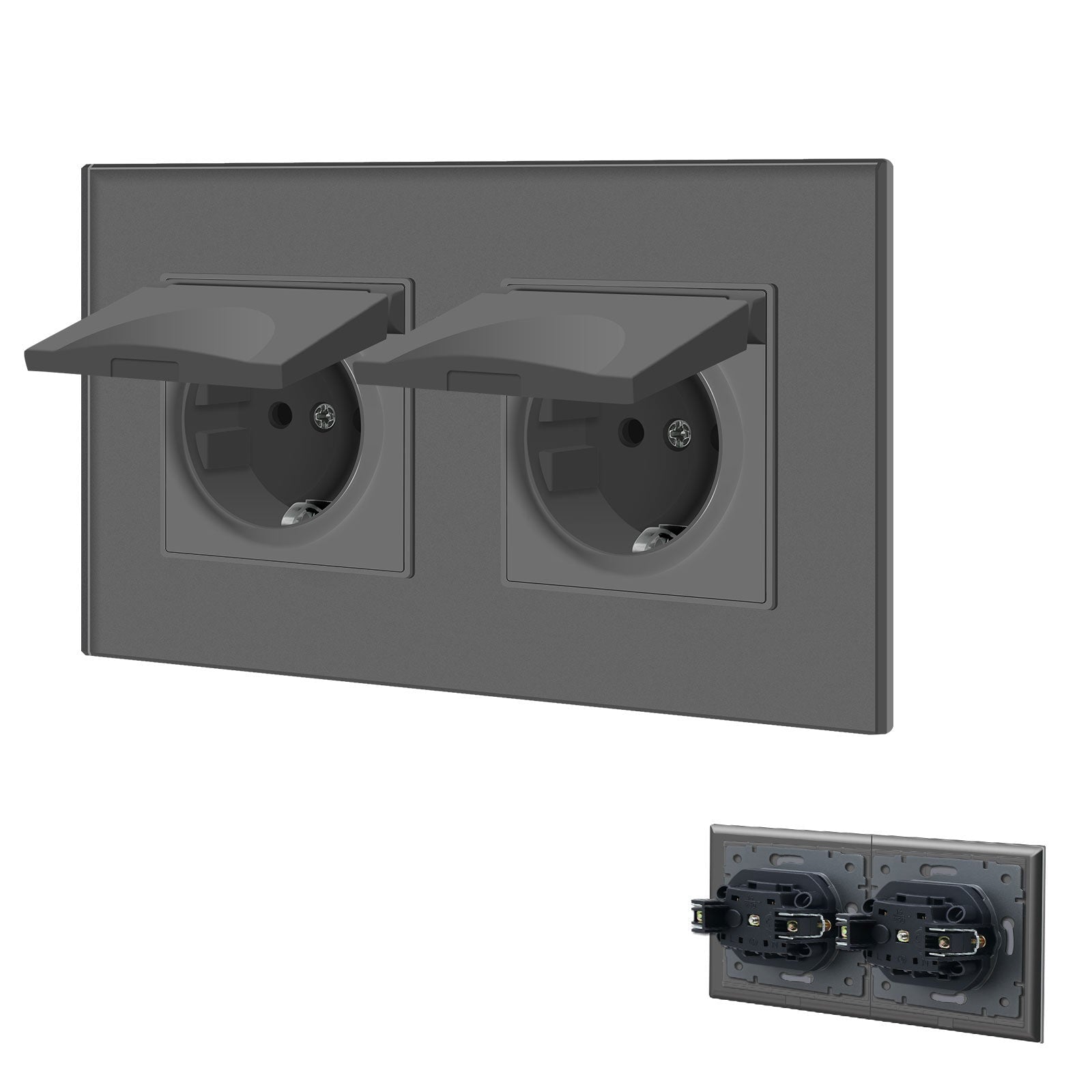 Bseed Waterproof Socket EU Standard Glass Panel with Claw technology ...