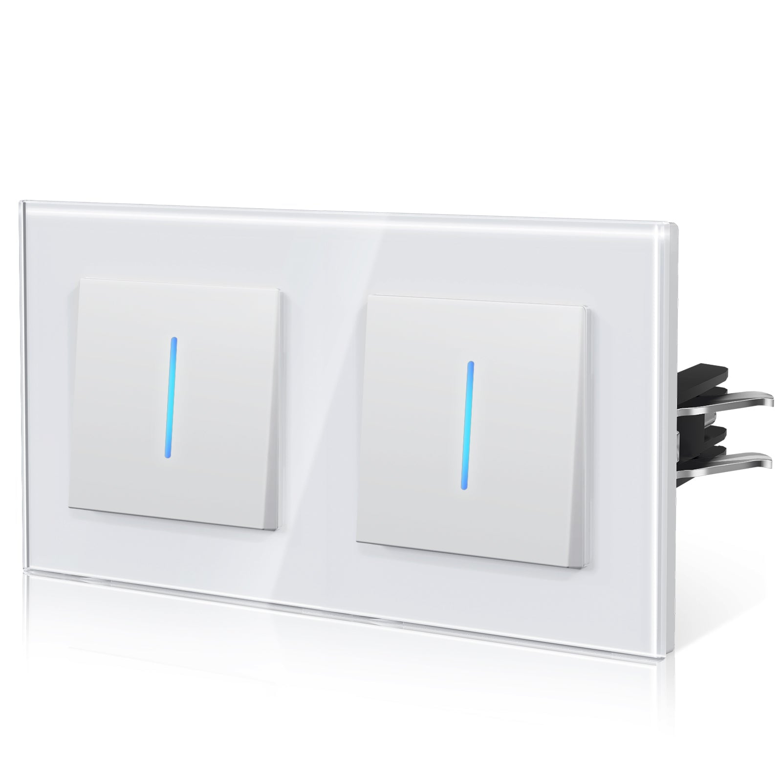 Bseed Echo Double Light Switch Glass Panel With Clamping technology wi