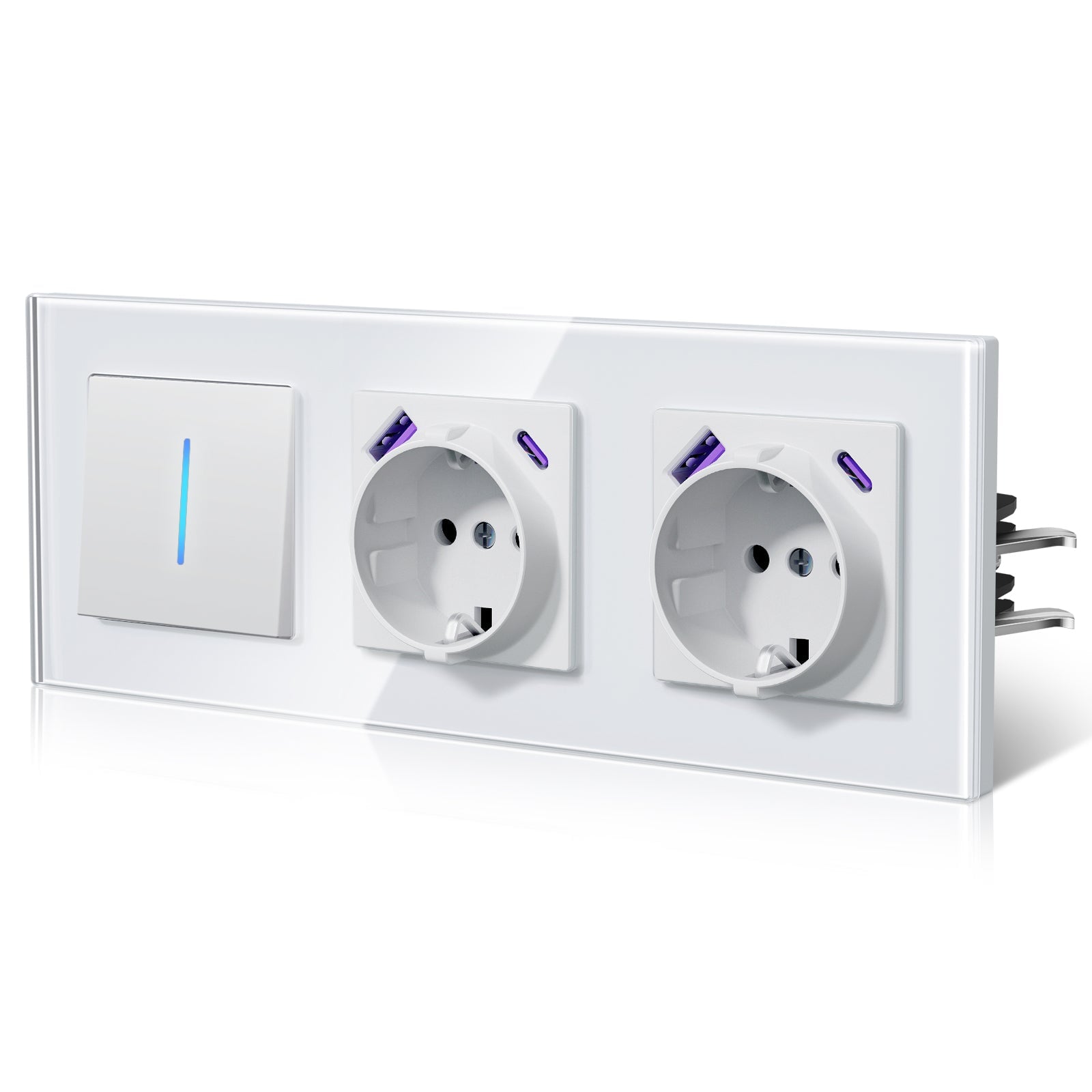 Bseed Echo Light Switch Glass Panel With Clamping technology with Doub