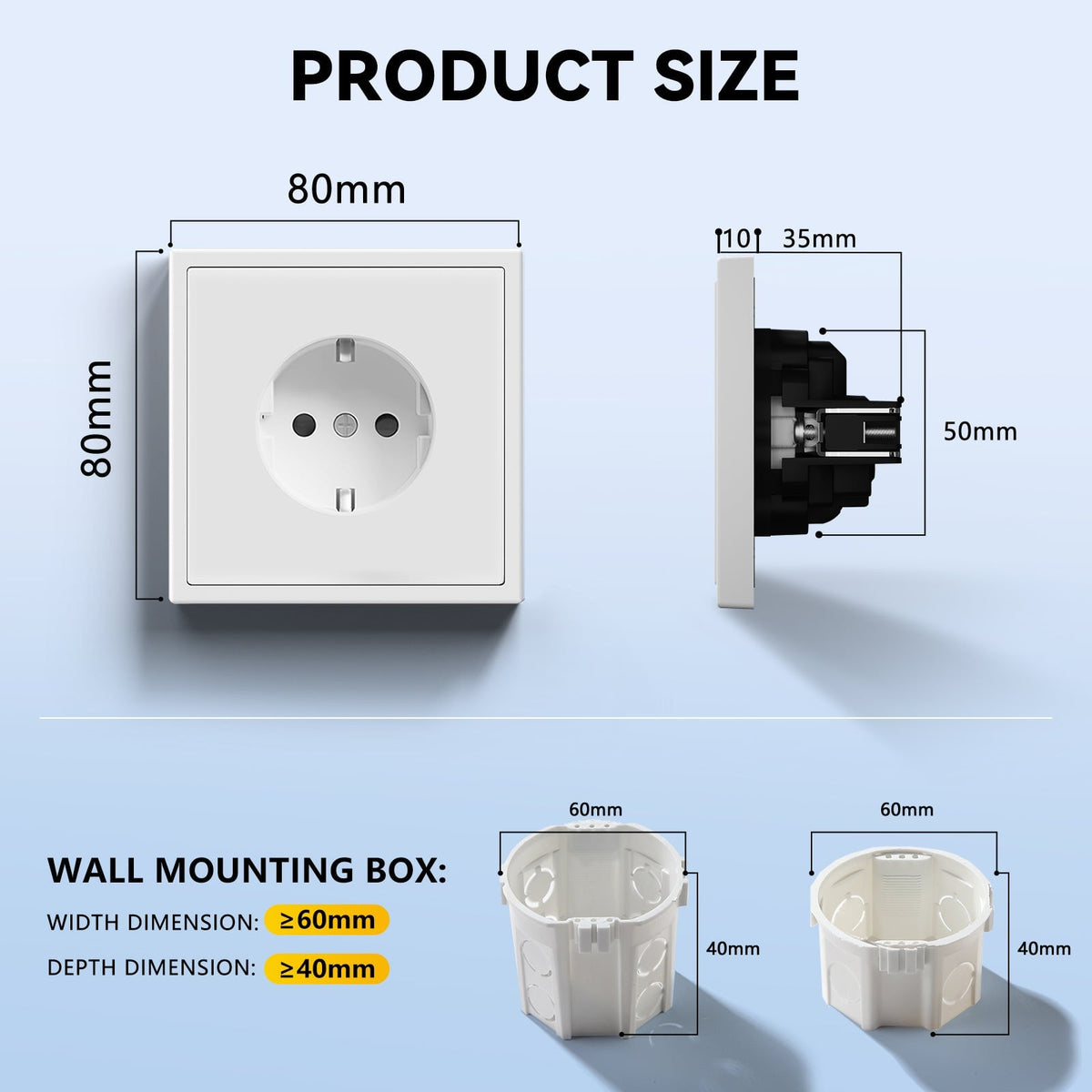 EG Easy Install EU Wall Sockets with clamping technology