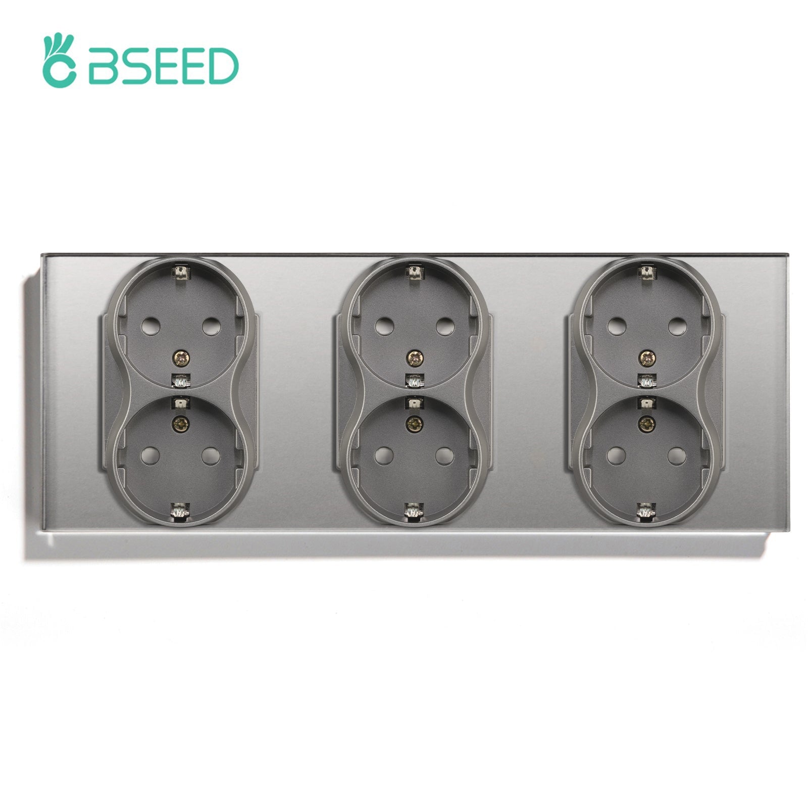 BSEED EU Double Sockets Power Wall Outlet Home Wall Power Sockets Glas ...