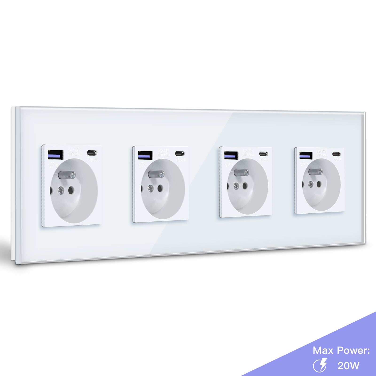 BSEED FR sockets with 20W PD Fast Charge Type-C Interface Outlet Wall ...