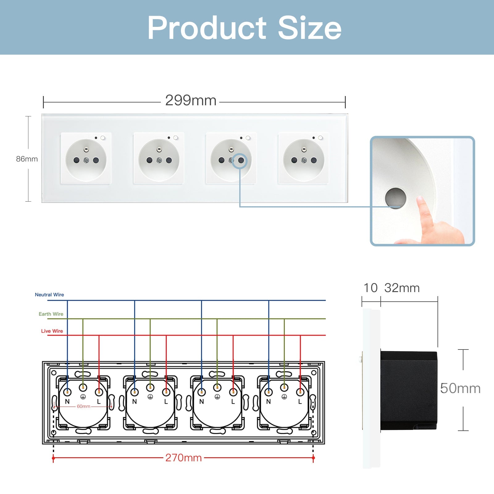 Bseed Wifi FR Standard Socket Wall Sockets With Energy Monitoring ...