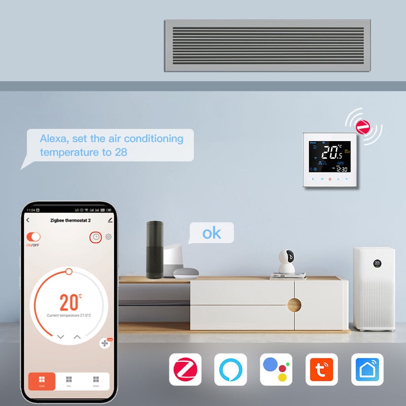 zigbee WiFi Smart Central Air Conditioner Temperature Controller ...