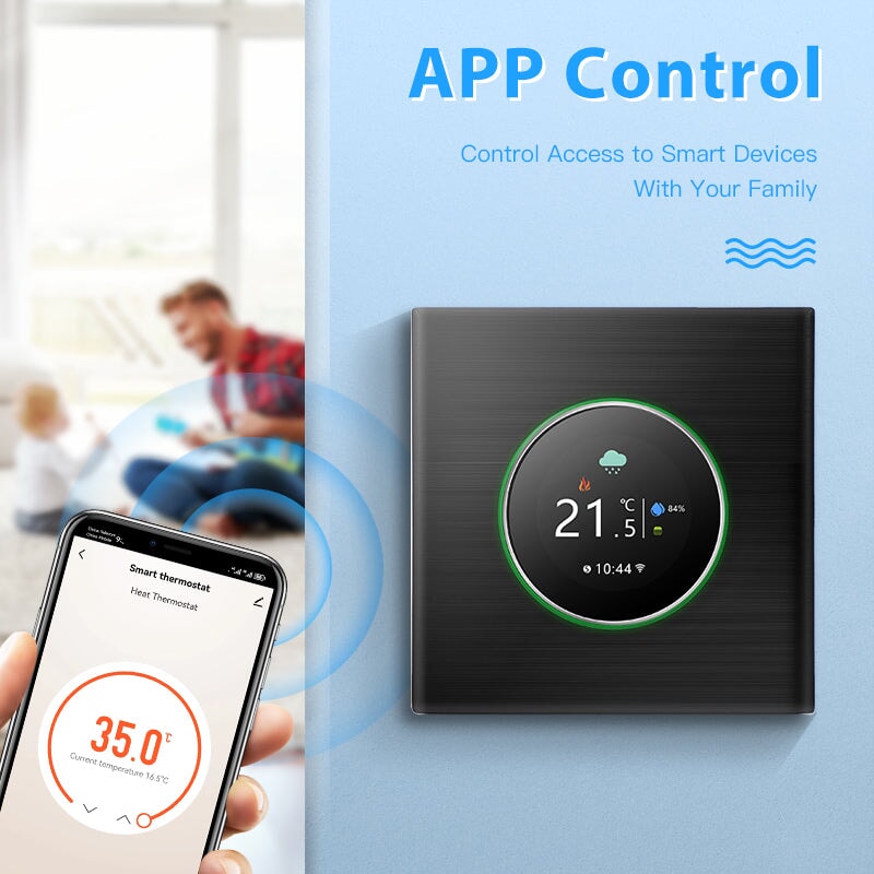 BSEED WiFi Floor Heating Room Thermostat Controller Rotary Button ...