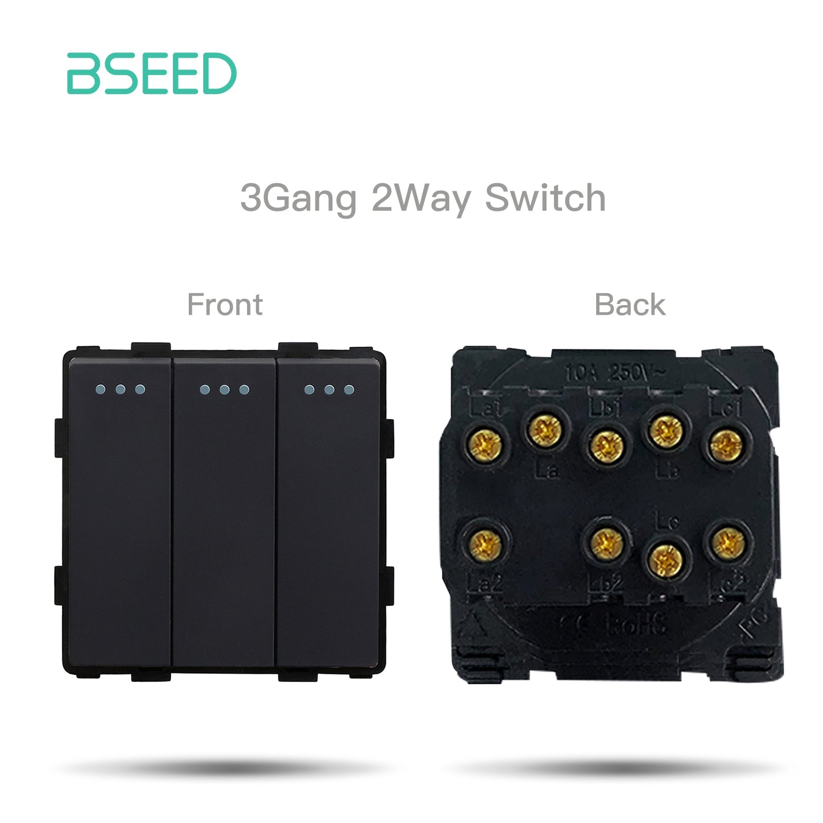 Bseed 1/2/3 Gang 1/2/3 Way Button Light Switch Function Key Touch Cont ...