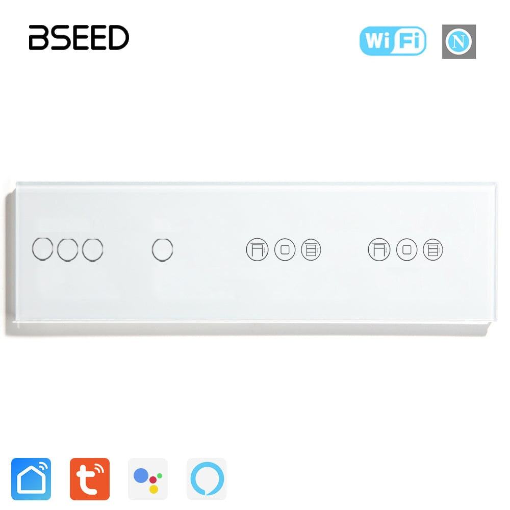 BSEED Double 1/2/3 Gang WiFi Switch With Double Roller Shutter Switch ...