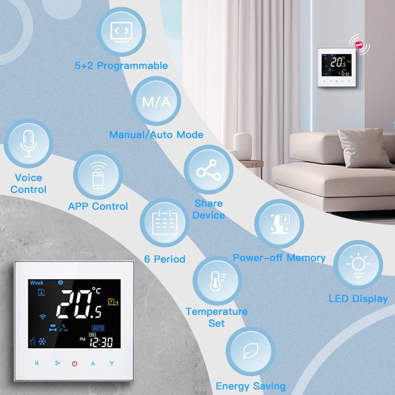 zigbee WiFi Smart Central Air Conditioner Temperature Controller ...