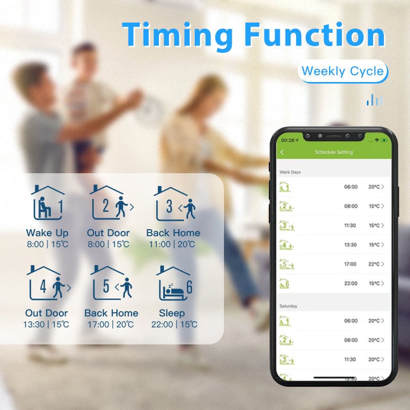 BSEED WiFi Touch LED integrated Screen With knob Floor Heating Room Th ...