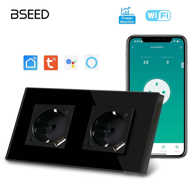 BSEED EU Wifi sockets Type-C With USB With Energy Monitoring – Bseedswitch
