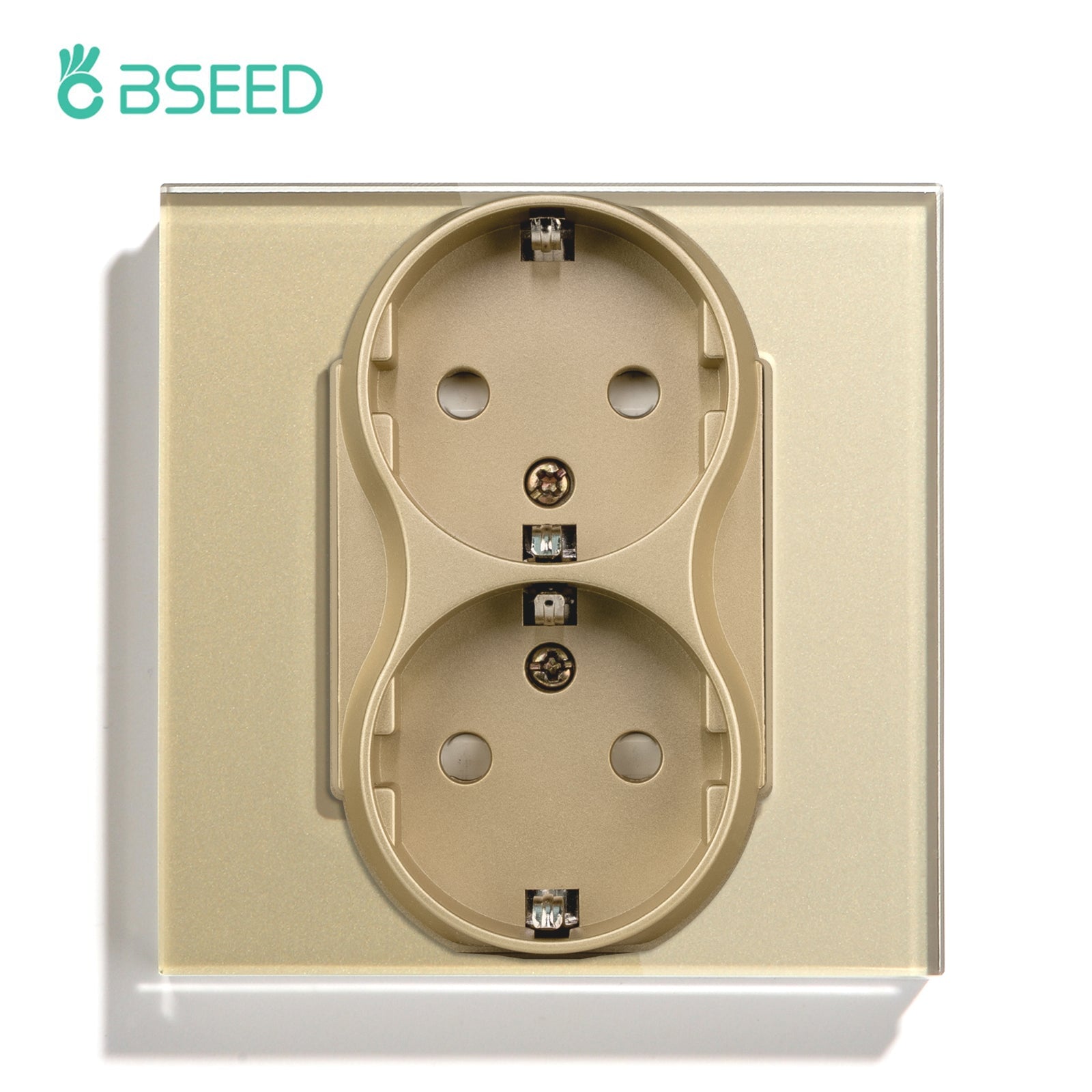 BSEED EU Double Sockets Power Wall Outlet Home Wall Power Sockets Glas ...