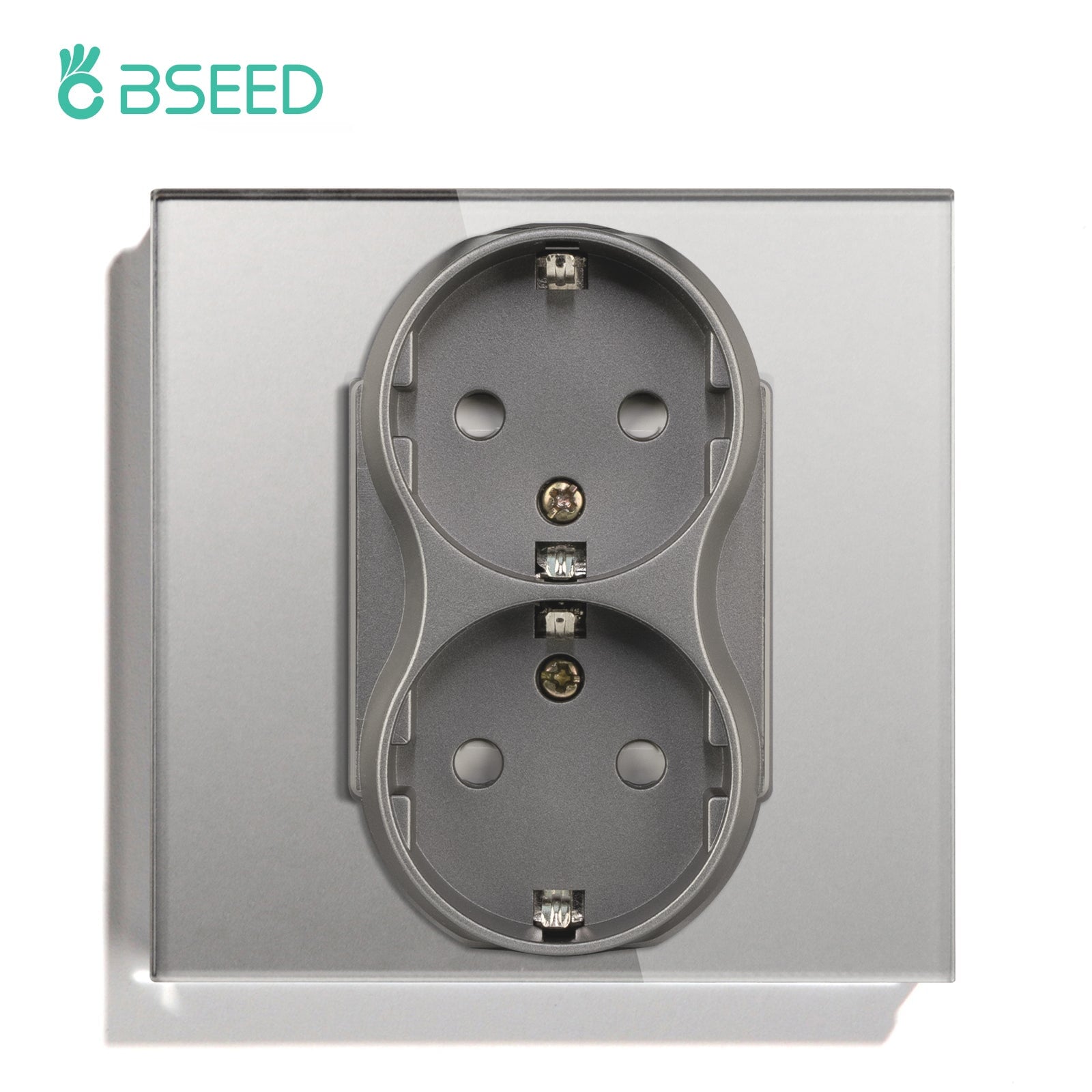 BSEED EU Double Sockets Power Wall Outlet Home Wall Power Sockets Glas ...