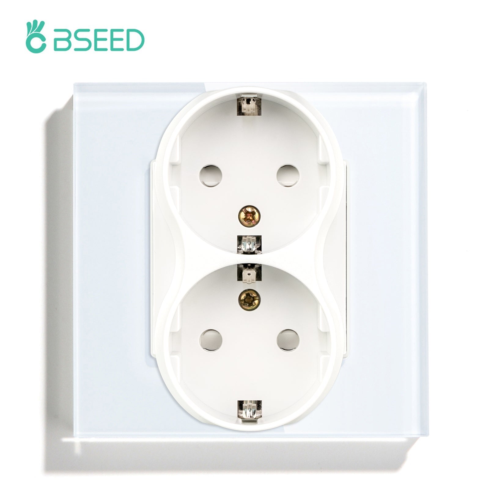 BSEED EU Double Sockets Power Wall Outlet Home Wall Power Sockets Glas ...