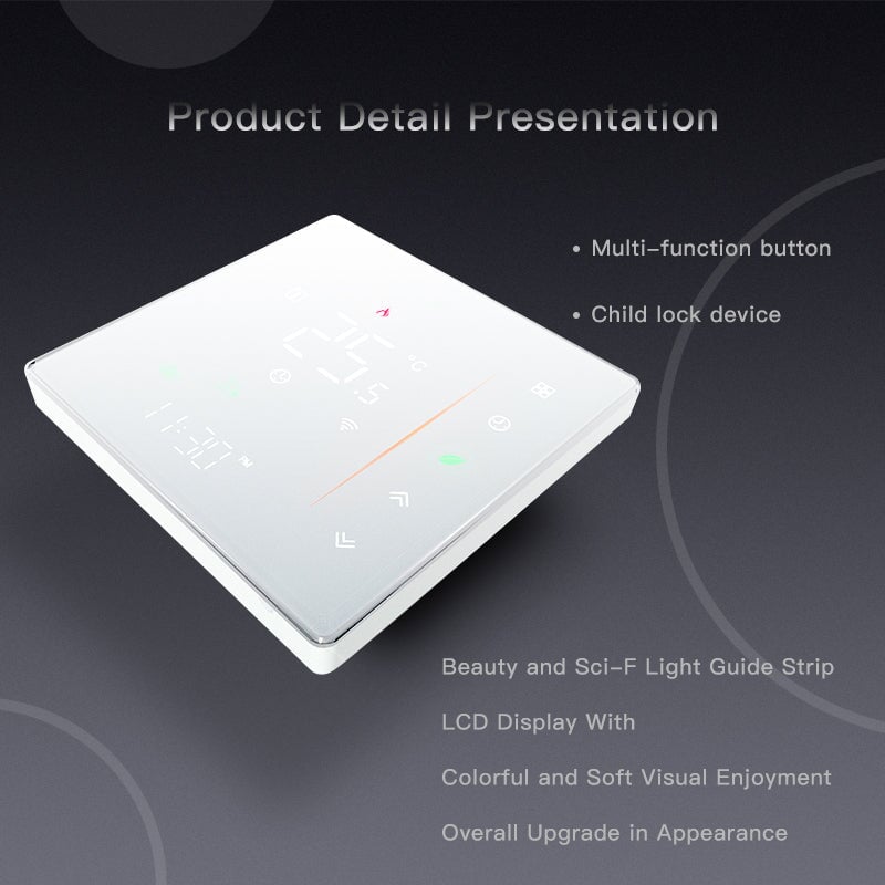 BSEED zigbee Touch LED integrated Screen Floor Heating Room Thermostat ...