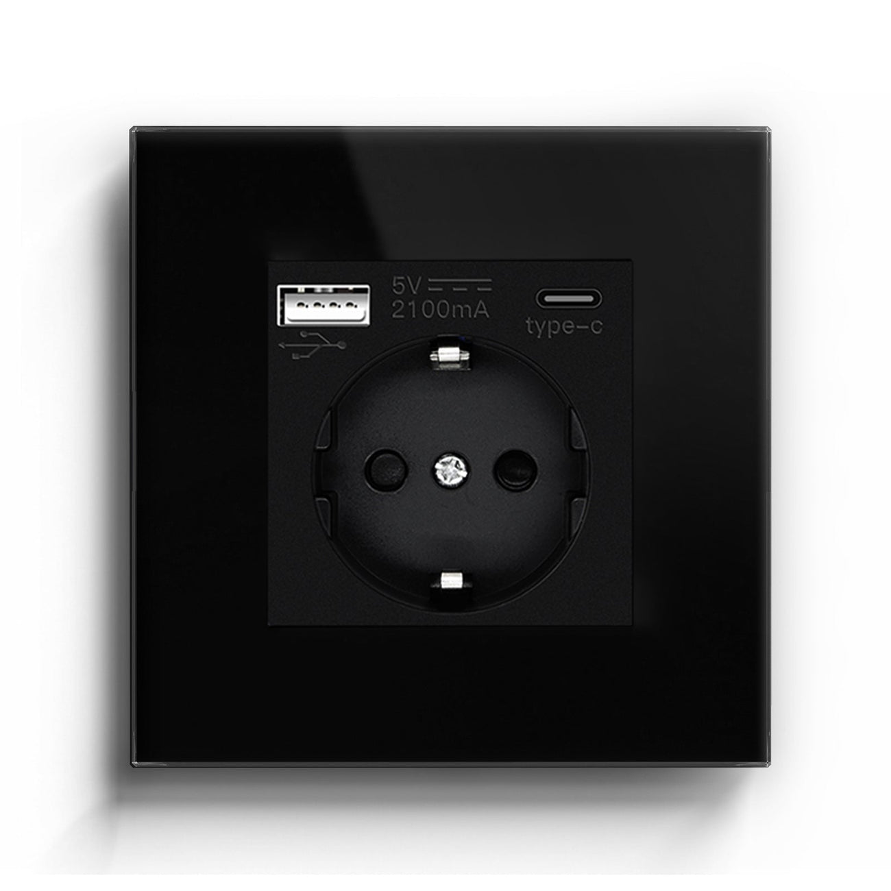 BSEED EU sockets with 2.1A Type-C Interface Outlet Wall Socket