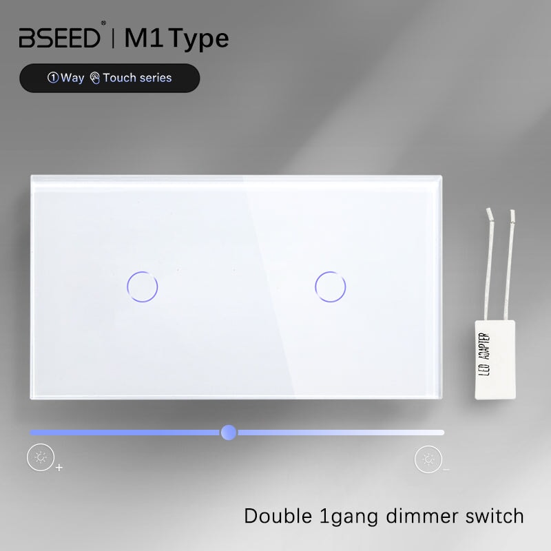 Bseed Double Touch dimmer Switch 1/2/3 Way Dimmer Switch Glass Panel 1 ...