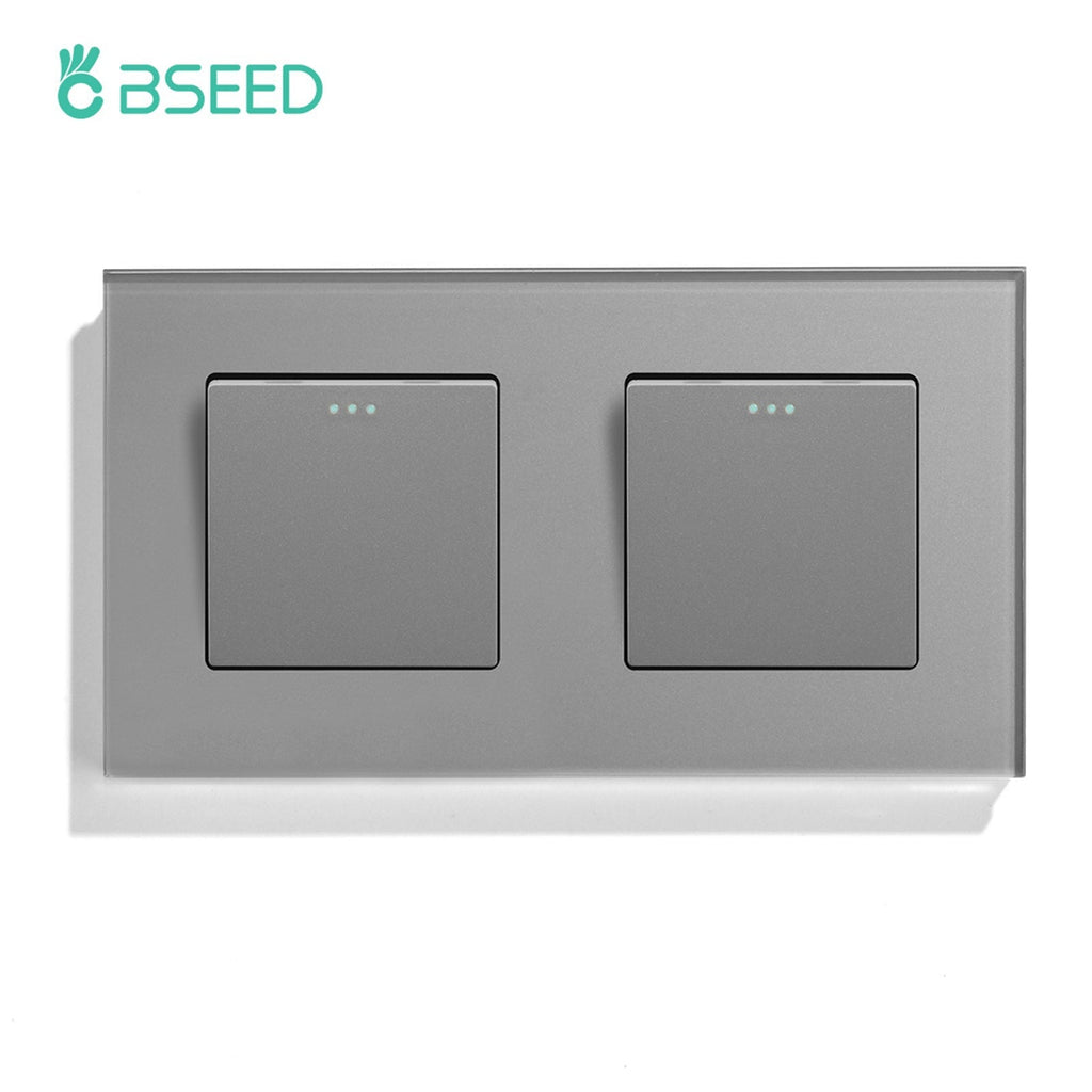 Bseed Button Light Switch 1Gang 1/2/3 Way Mechanical Switches Crossbar ...