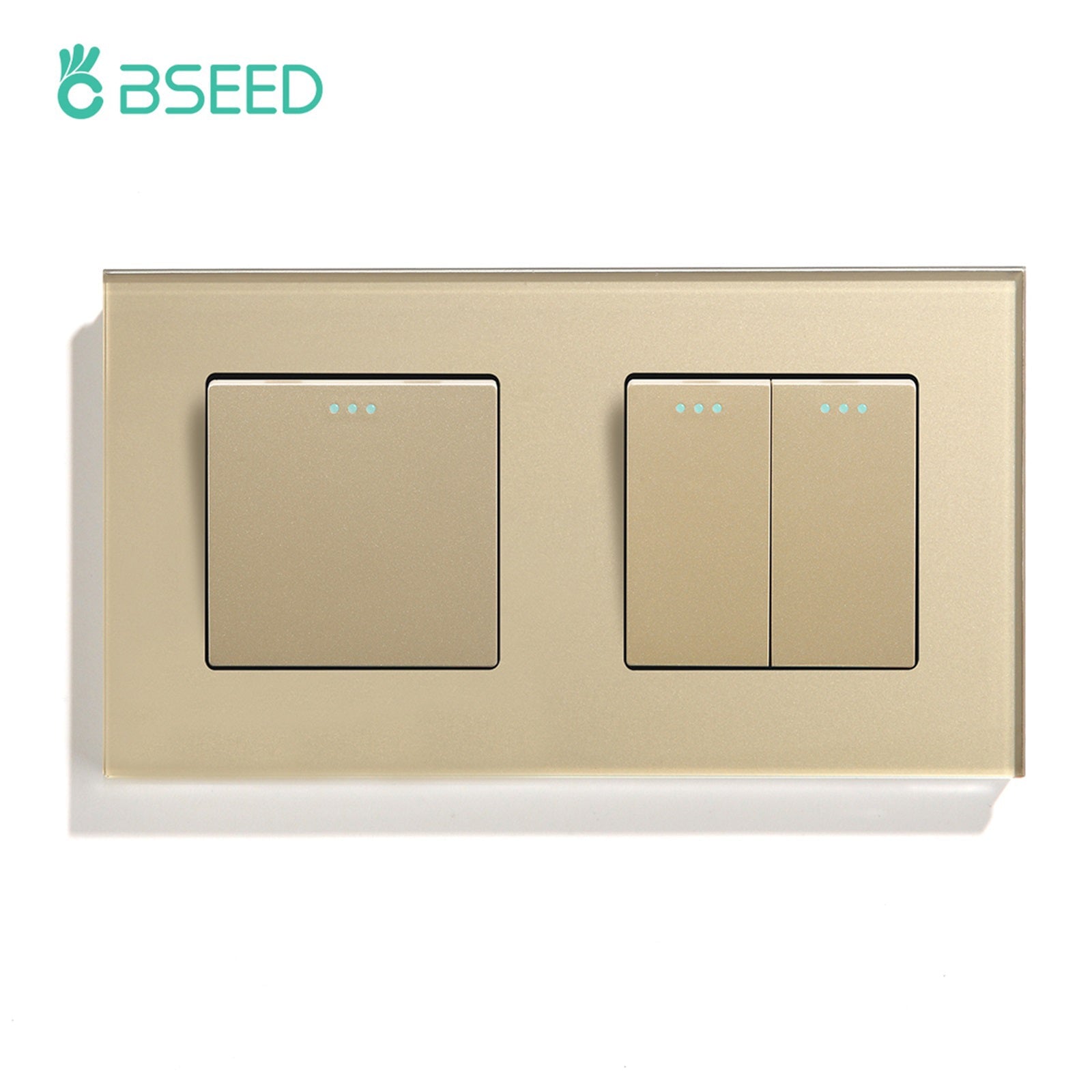 Bseed Button Light Switch 1/2/3 Gang 1Way Mechanical Switches Crossbar ...