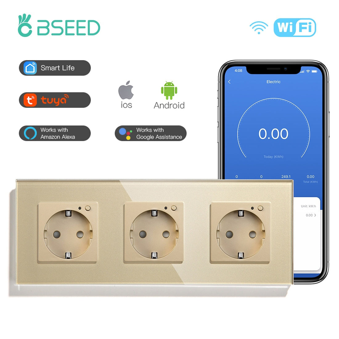 BSEED Smart WiFi UK Standards Wall Sockets with Metering – Bseedswitch