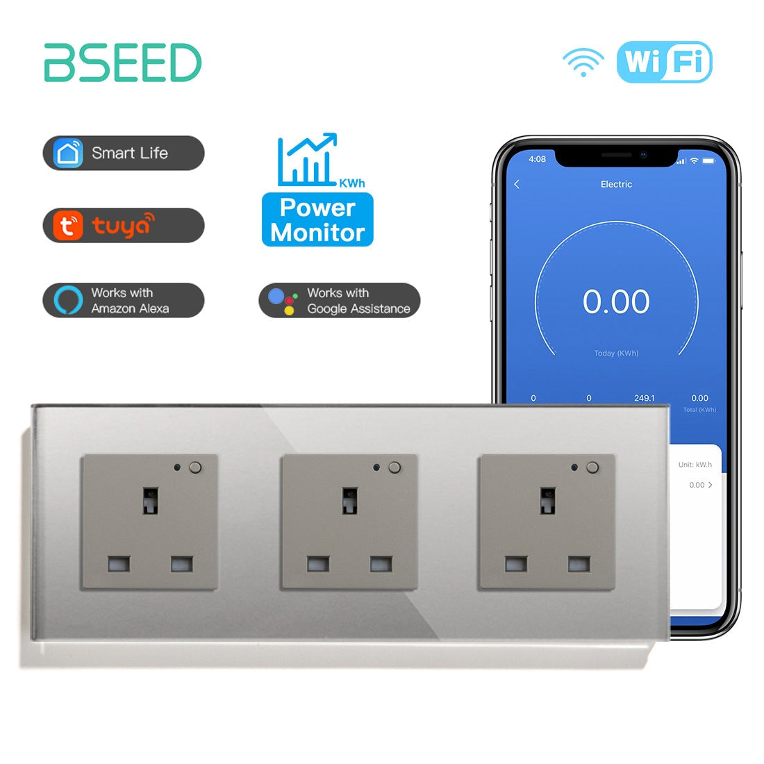 BSEED Smart WiFi UK Standards Wall Sockets with Metering – Bseedswitch