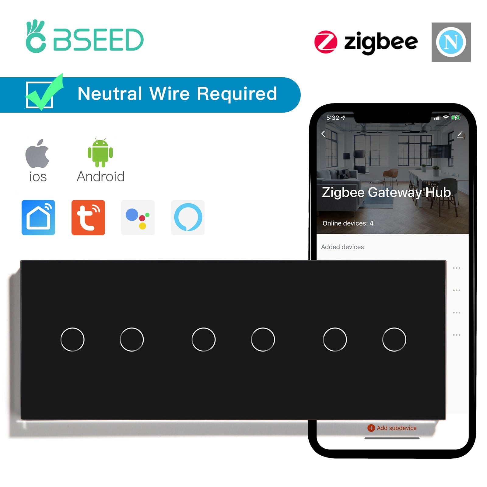 BSEED Zigbee Triple 1/2/3 Gang Smart Wall Switches – Bseedswitch