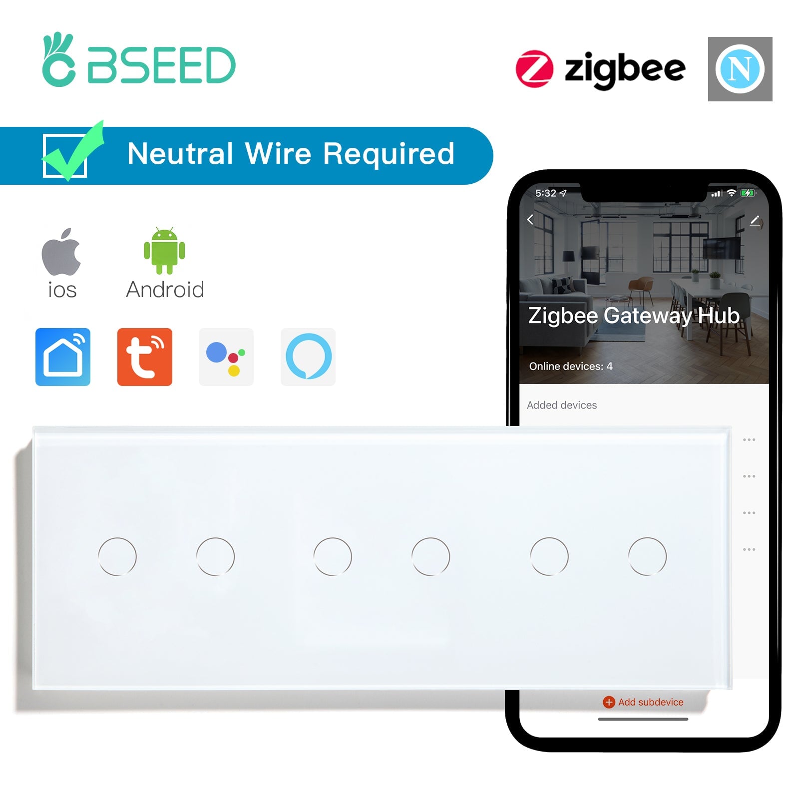 BSEED Zigbee Triple 1/2/3 Gang Smart Wall Switches – Bseedswitch