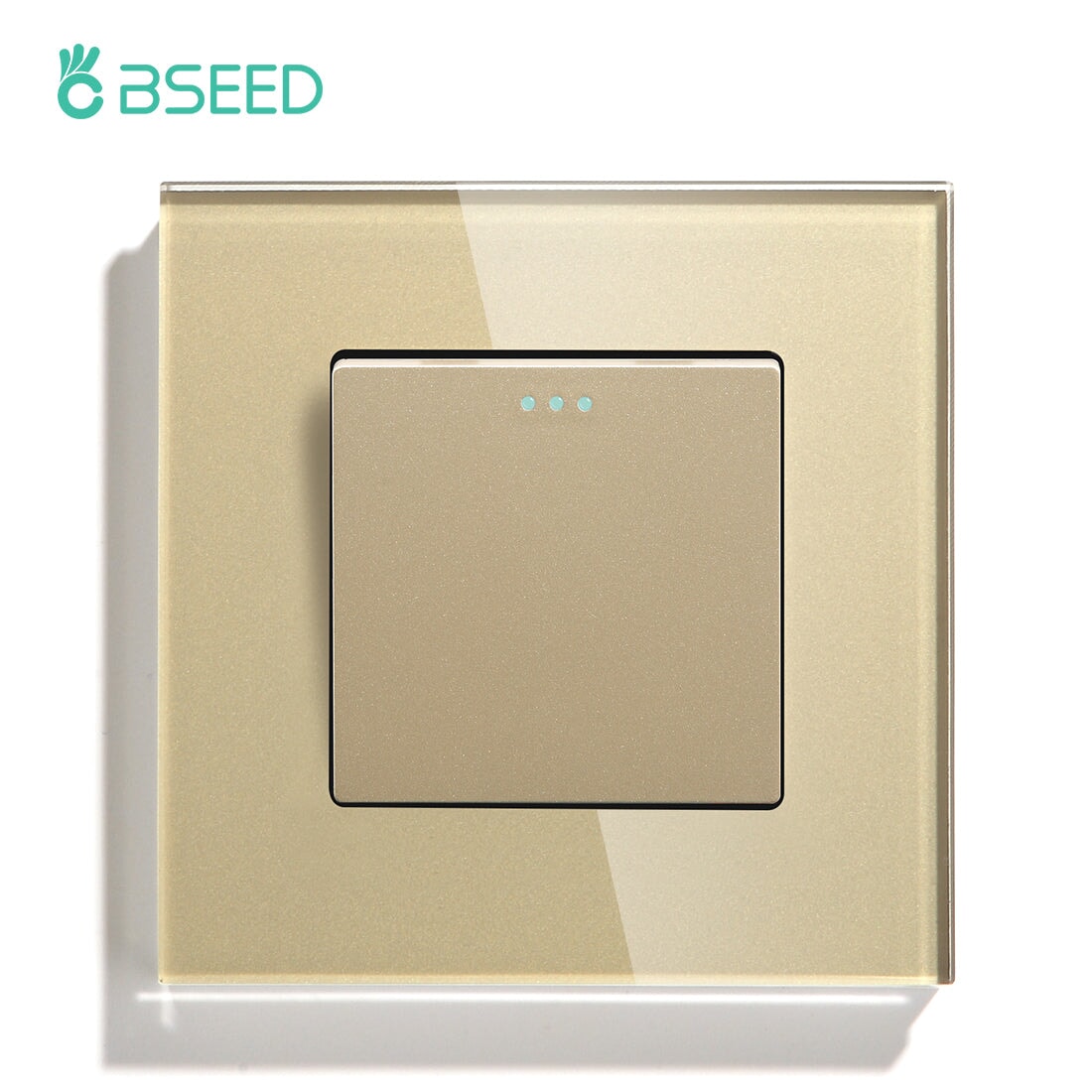 BSEED Wall Switches Automatic Rebound 1/2Gang 1Way Glass Mechanical Li ...