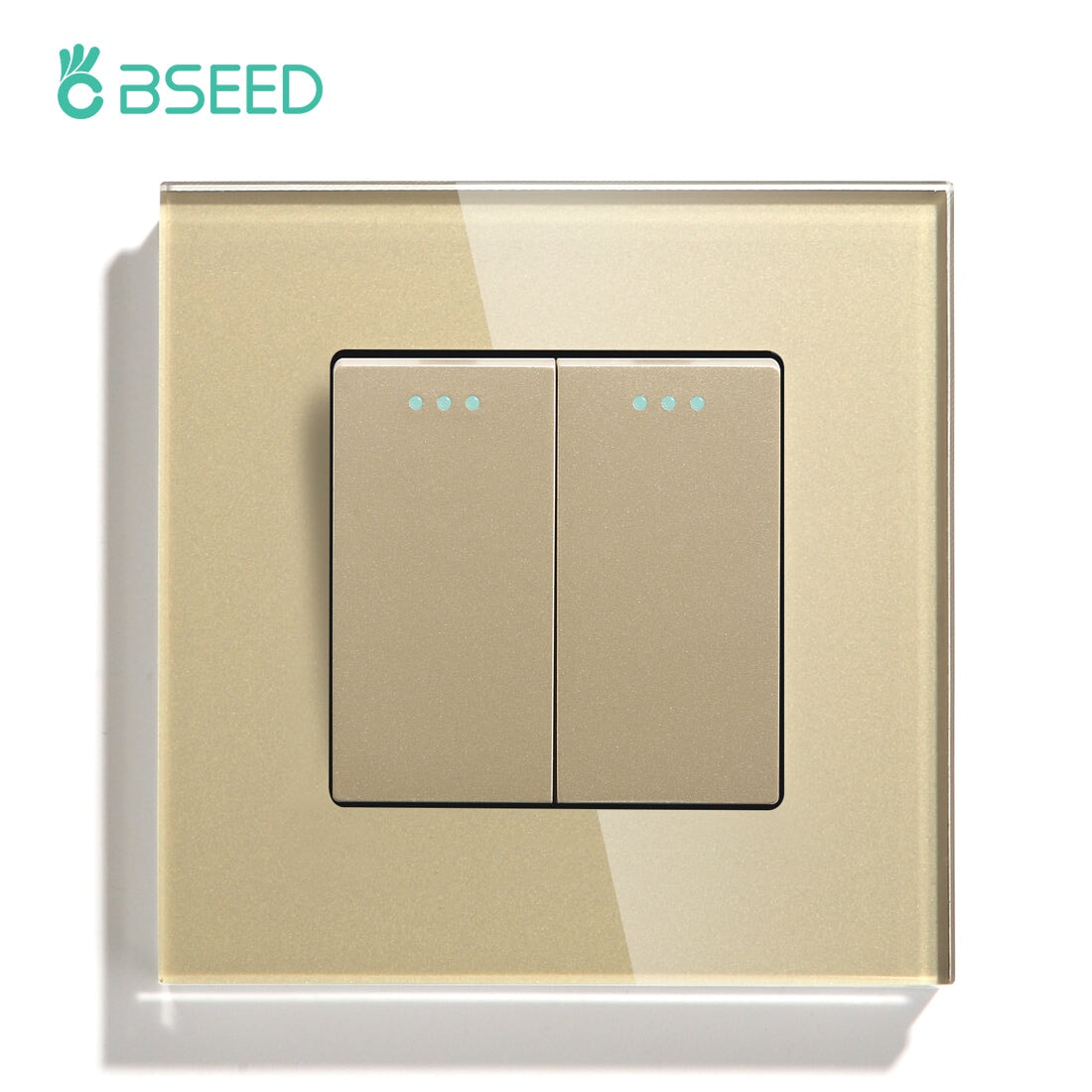 BSEED Wall Switches Automatic Rebound 1/2Gang 1Way Glass Mechanical Li ...