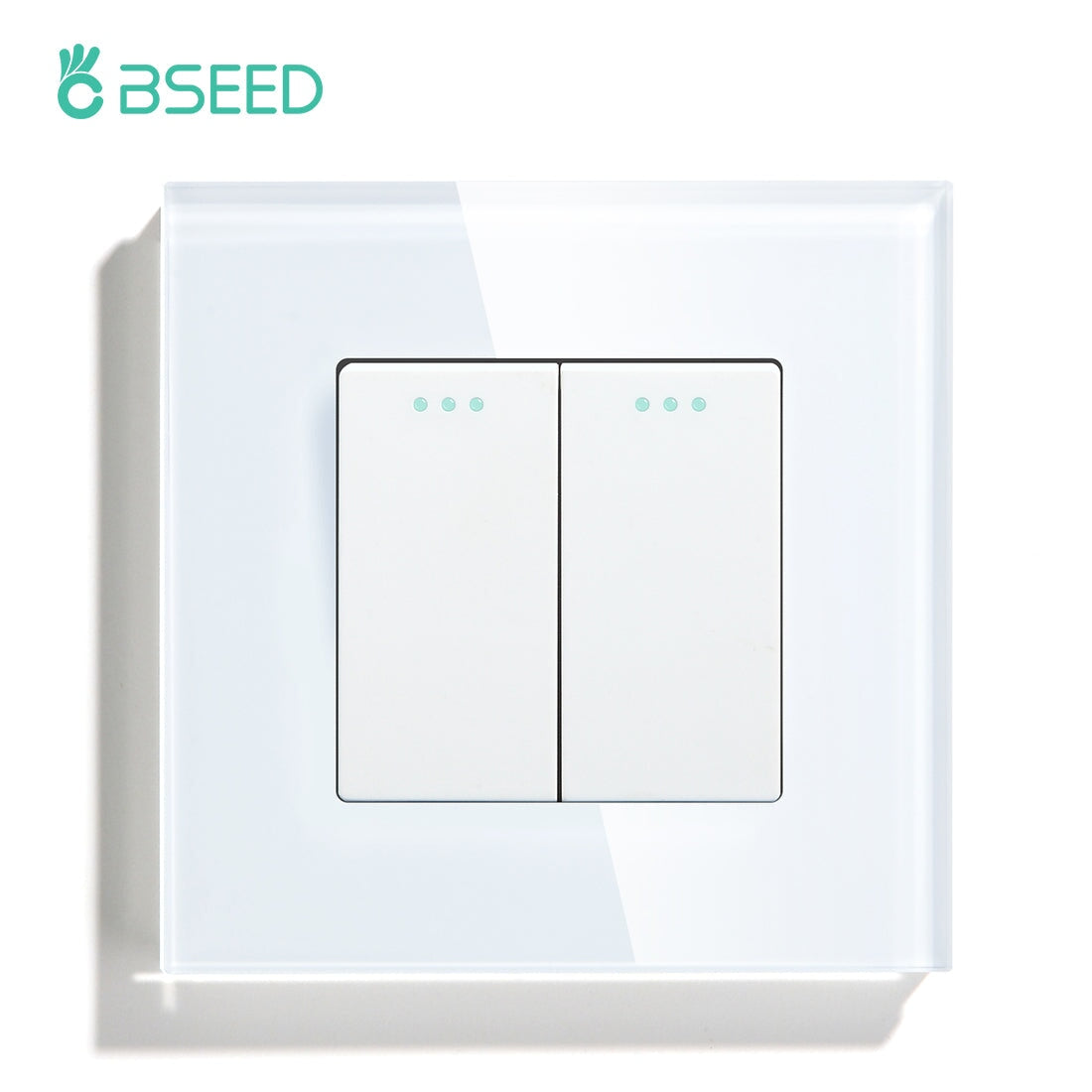 BSEED Wall Switches Automatic Rebound 1/2Gang 1Way Glass Mechanical Li ...