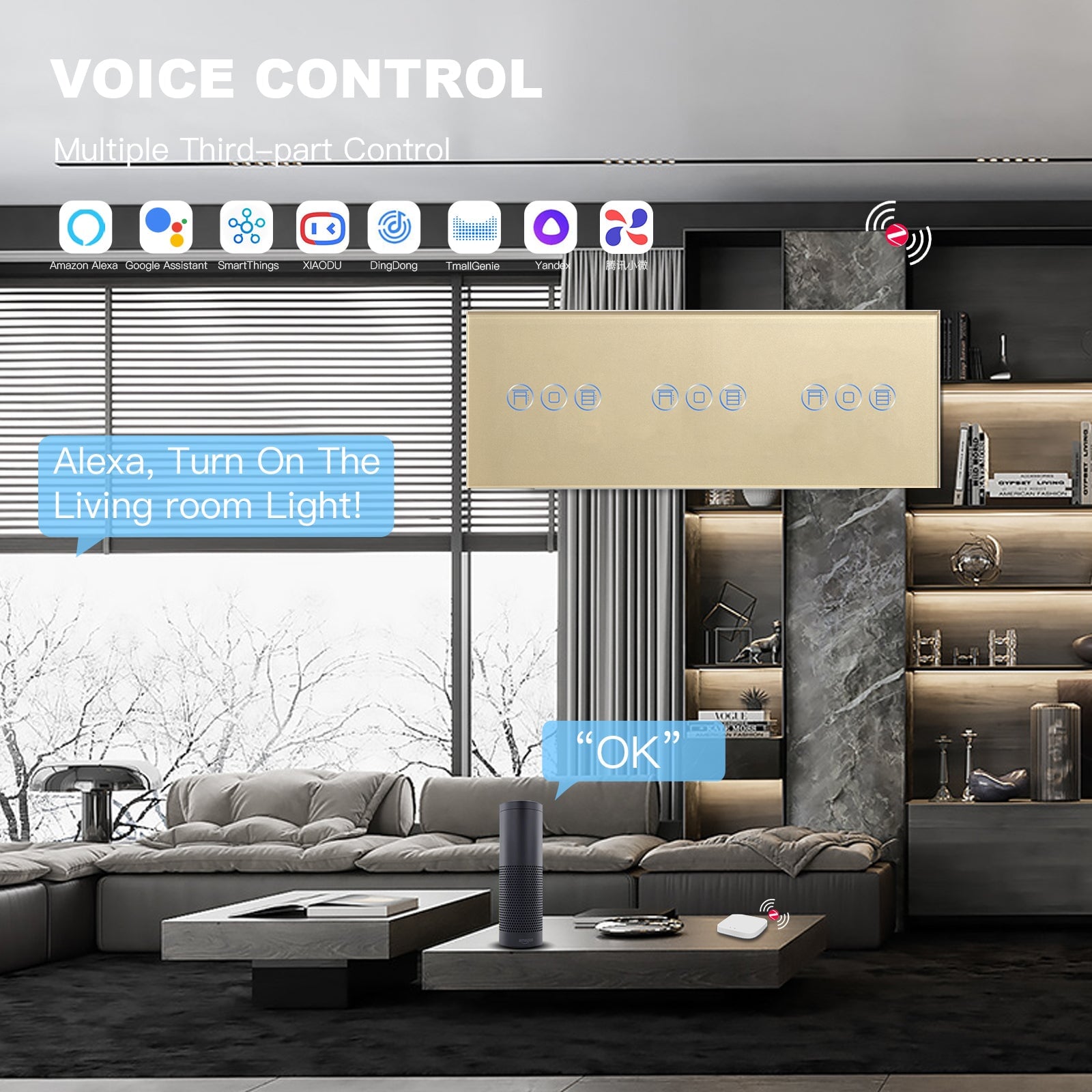 BSEED Zigbee triple Shutter Switch Smart Wall Touch Switch – Bseedswitch