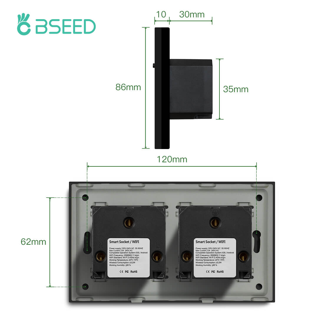 BSEED Smart WiFi UK Standards Wall Sockets with Metering – Bseedswitch