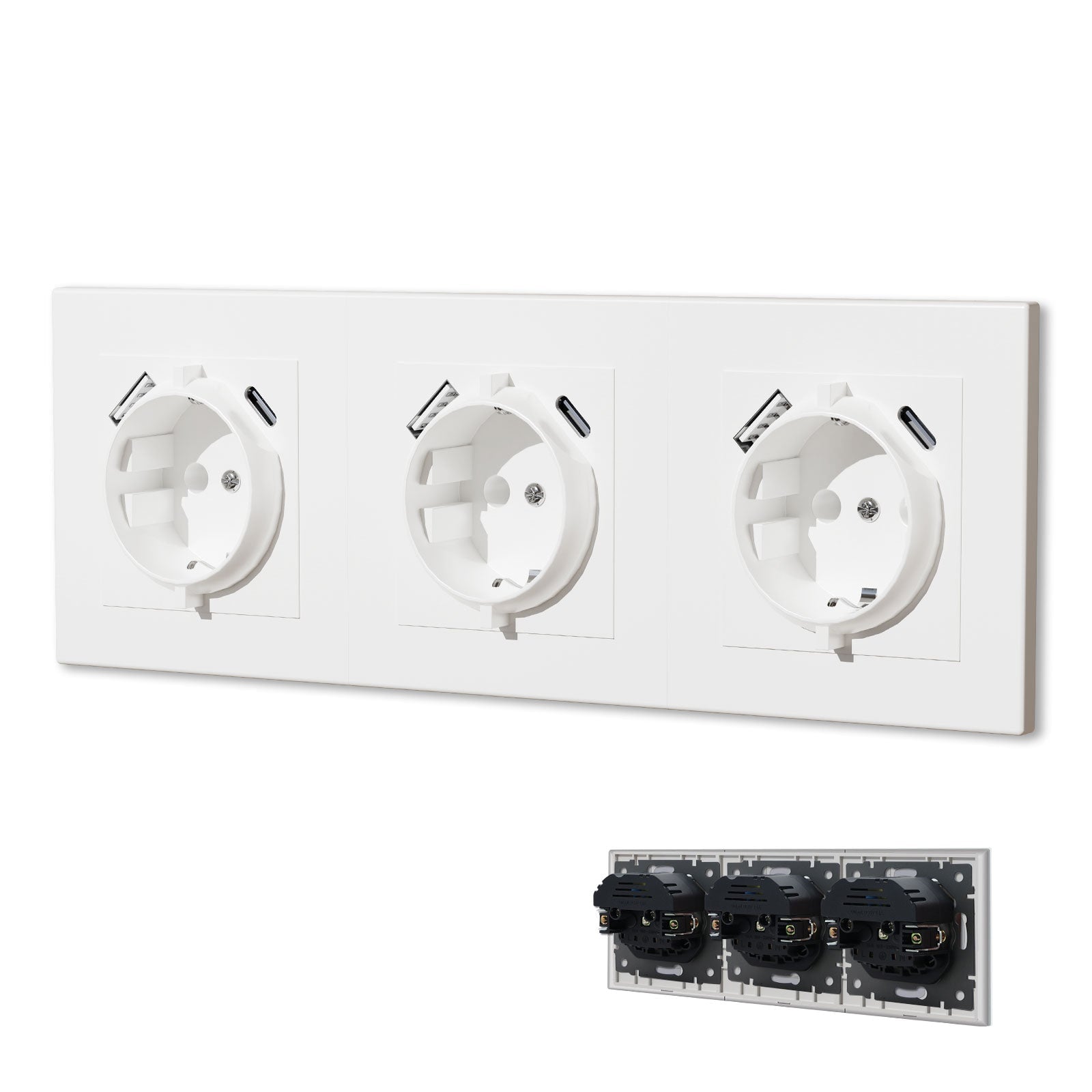 BSEED EU sockets Type-C Wall Socket With USB with Claw technology ...