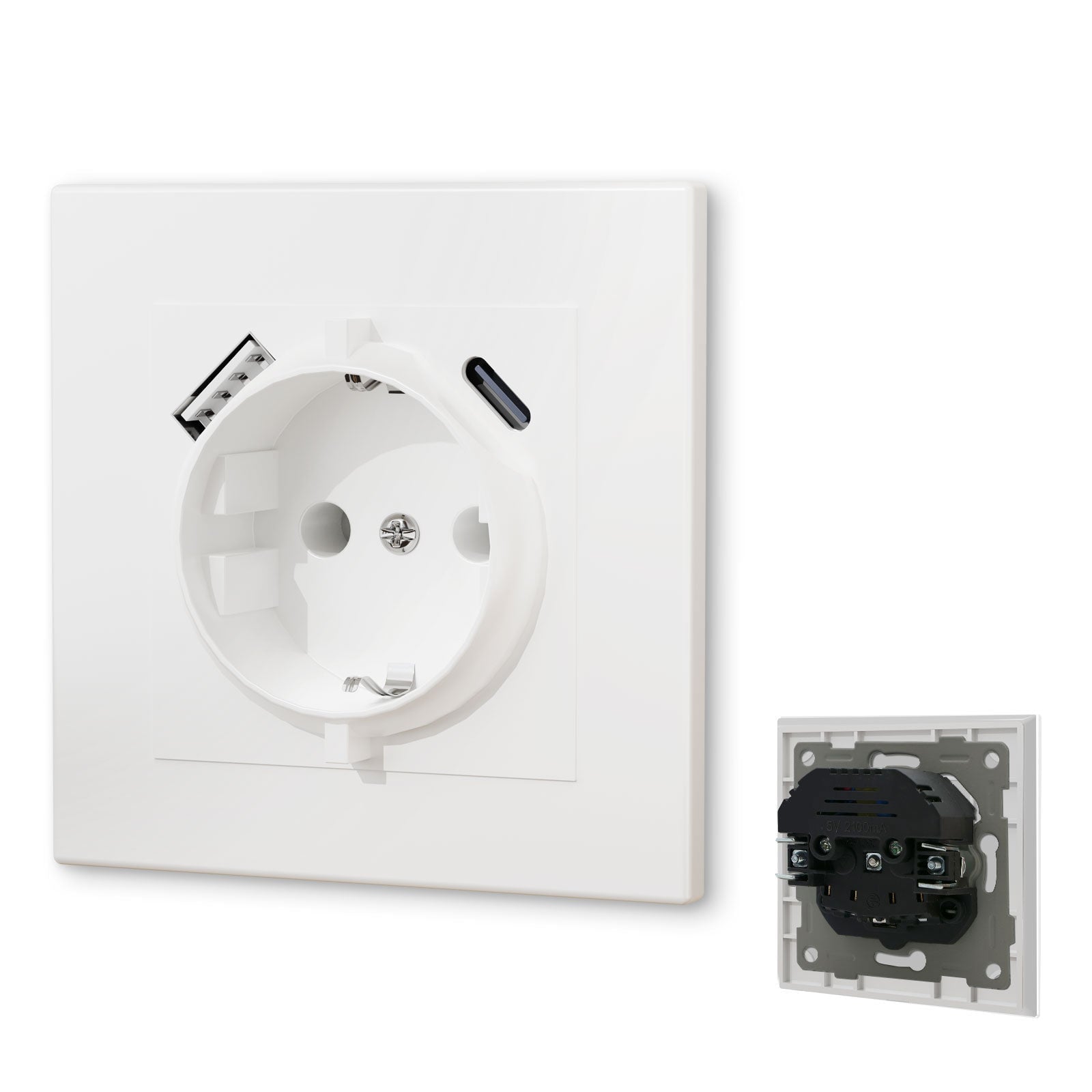 BSEED EU sockets Type-C Wall Socket With USB with Claw technology ...
