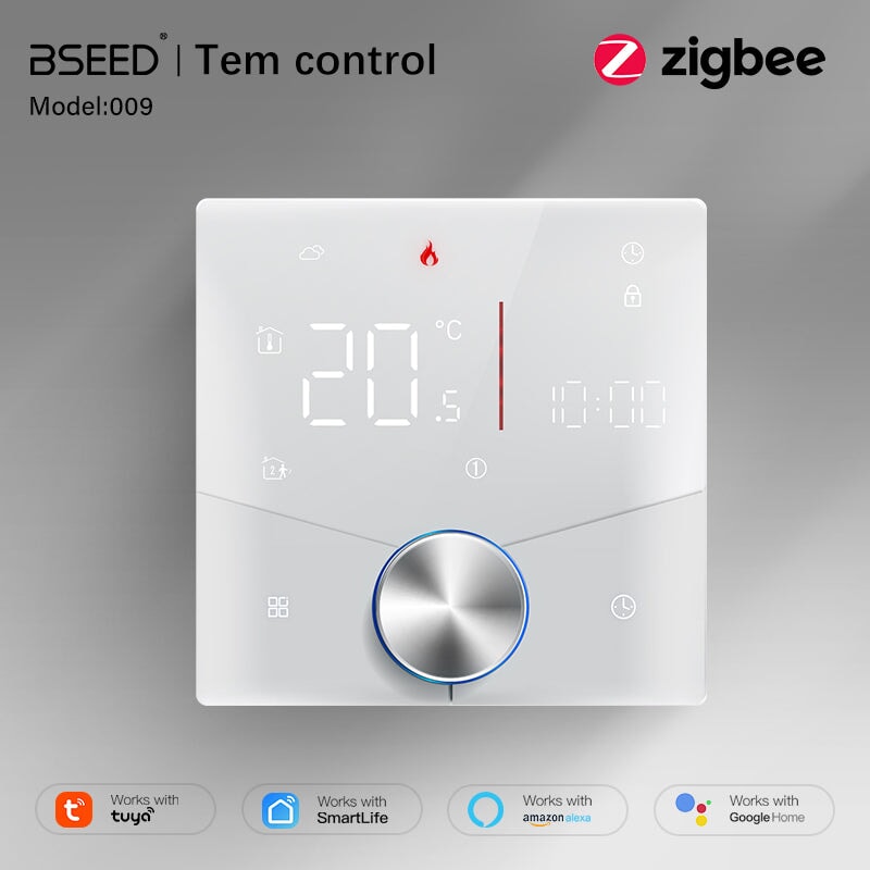 BSEED ZigBeeTouch LED integrated Screen With knob Floor Heating Room T ...