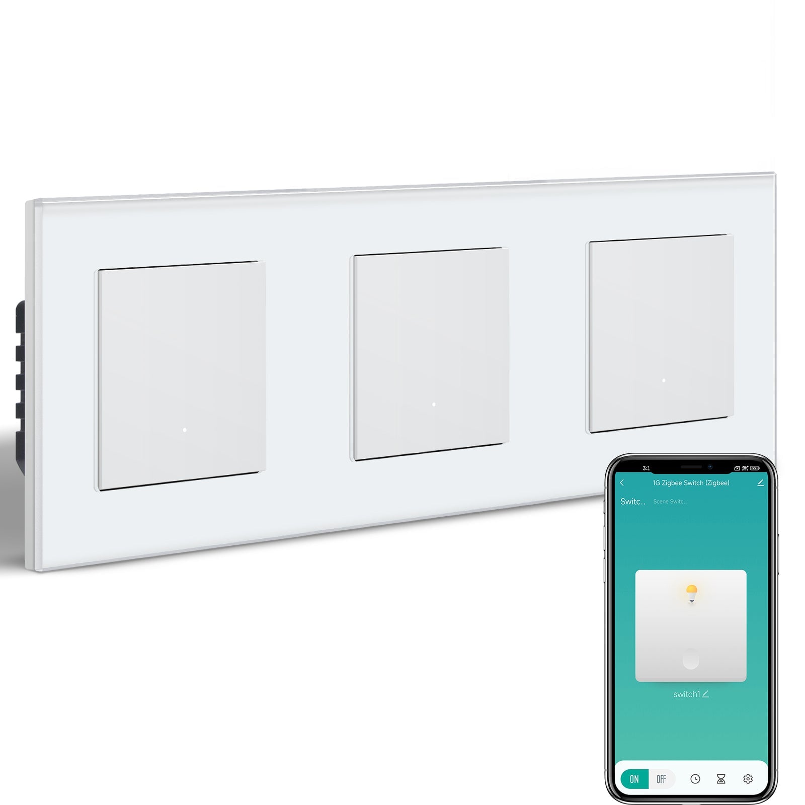 BSEED Triple Smart Zigbee Light Switch (con neutral) Hub Requerido Swi