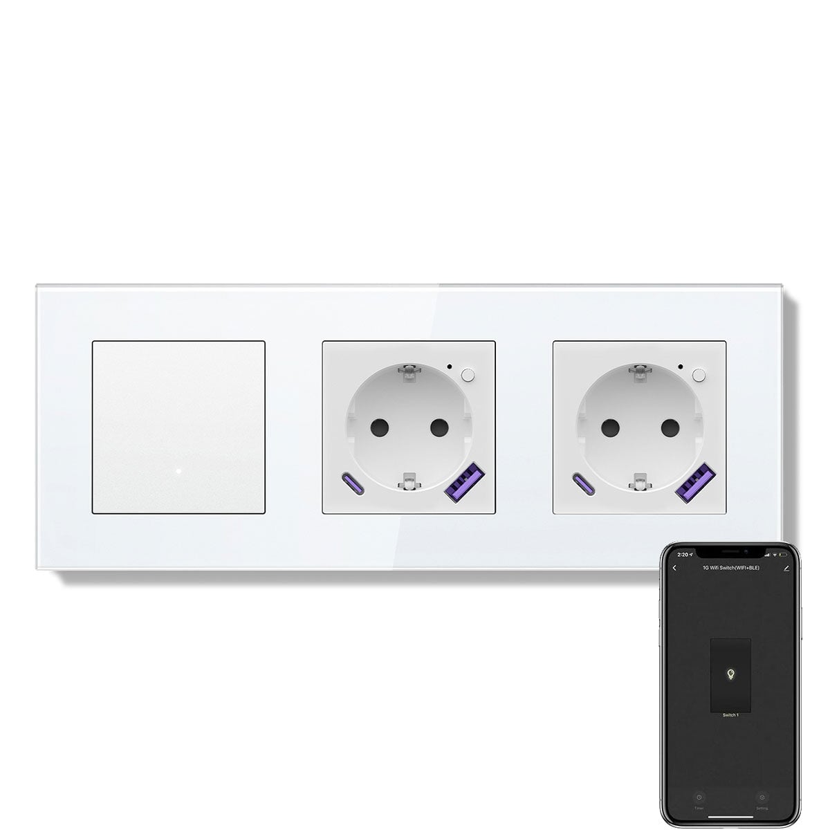 Echo Series Smart Wifi Switch With Double Wifi EU Socket Support energ