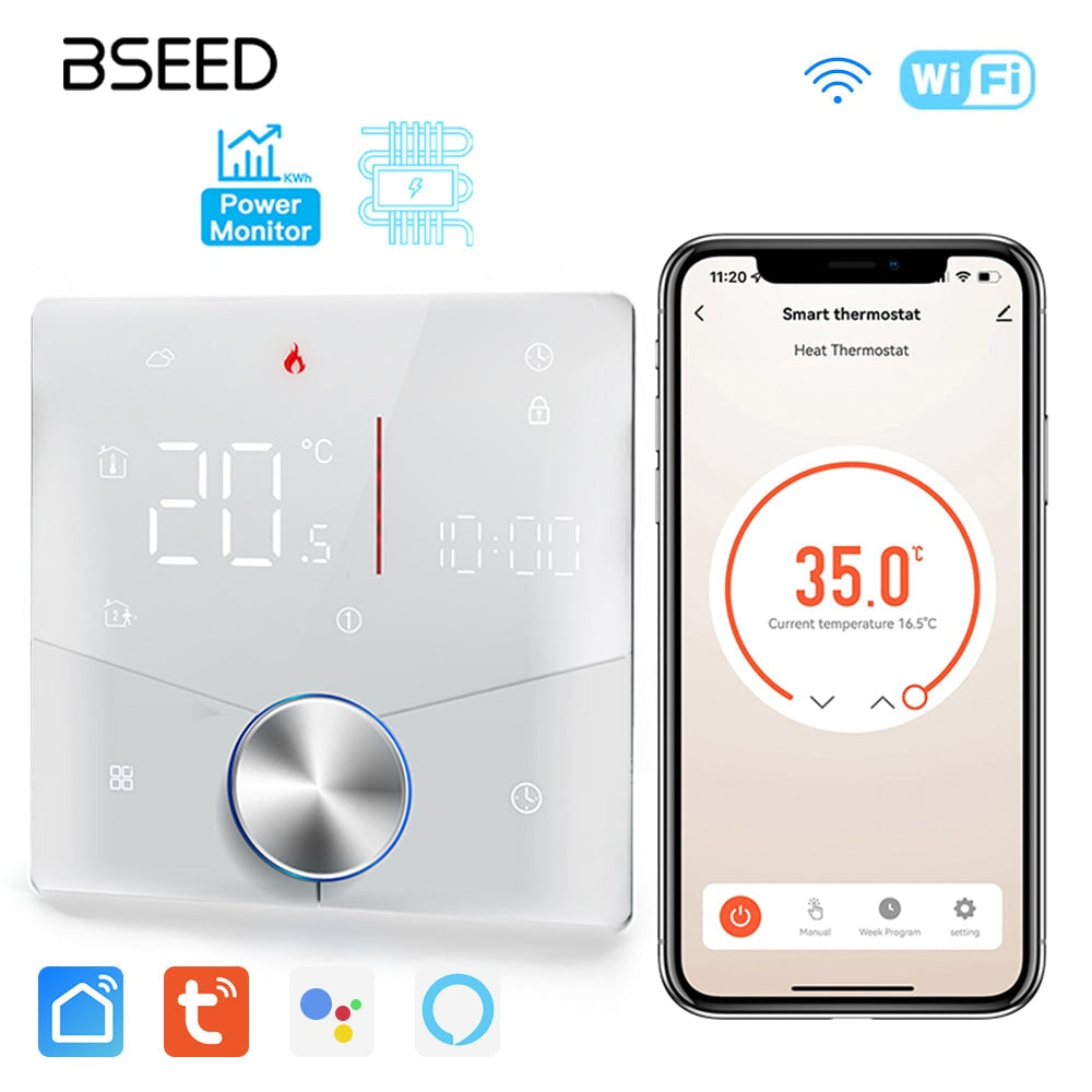 BSEED WiFi Touch LED integrated Screen With knob Floor Heating Room Th ...