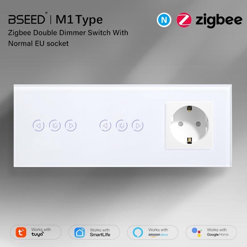 Bseed Double Zigbee Dimmer Switches With EU Standard Not Smart Wall So ...