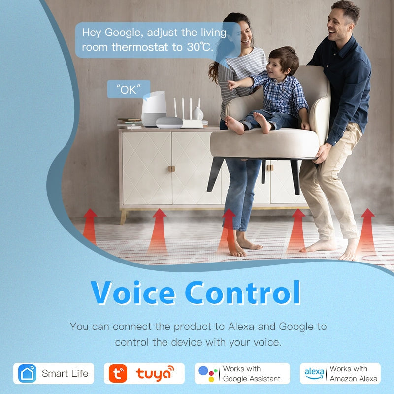 BSEED WiFi Touch LED integrated Screen Floor Heating Room Thermostat C ...